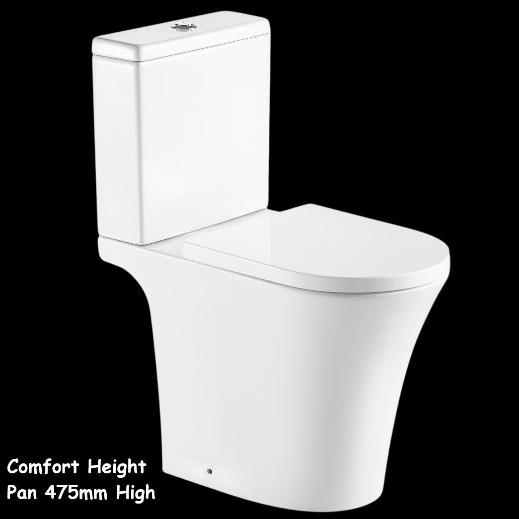 kartell Kameo Rimless Comfort Height Dual Flush Toilet with Soft Close Seat