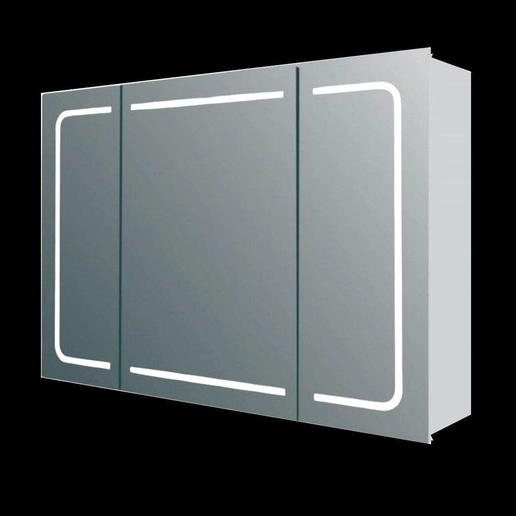 Monza / Manor 860mm Triple Door LED Mirrored Wall Cabinet