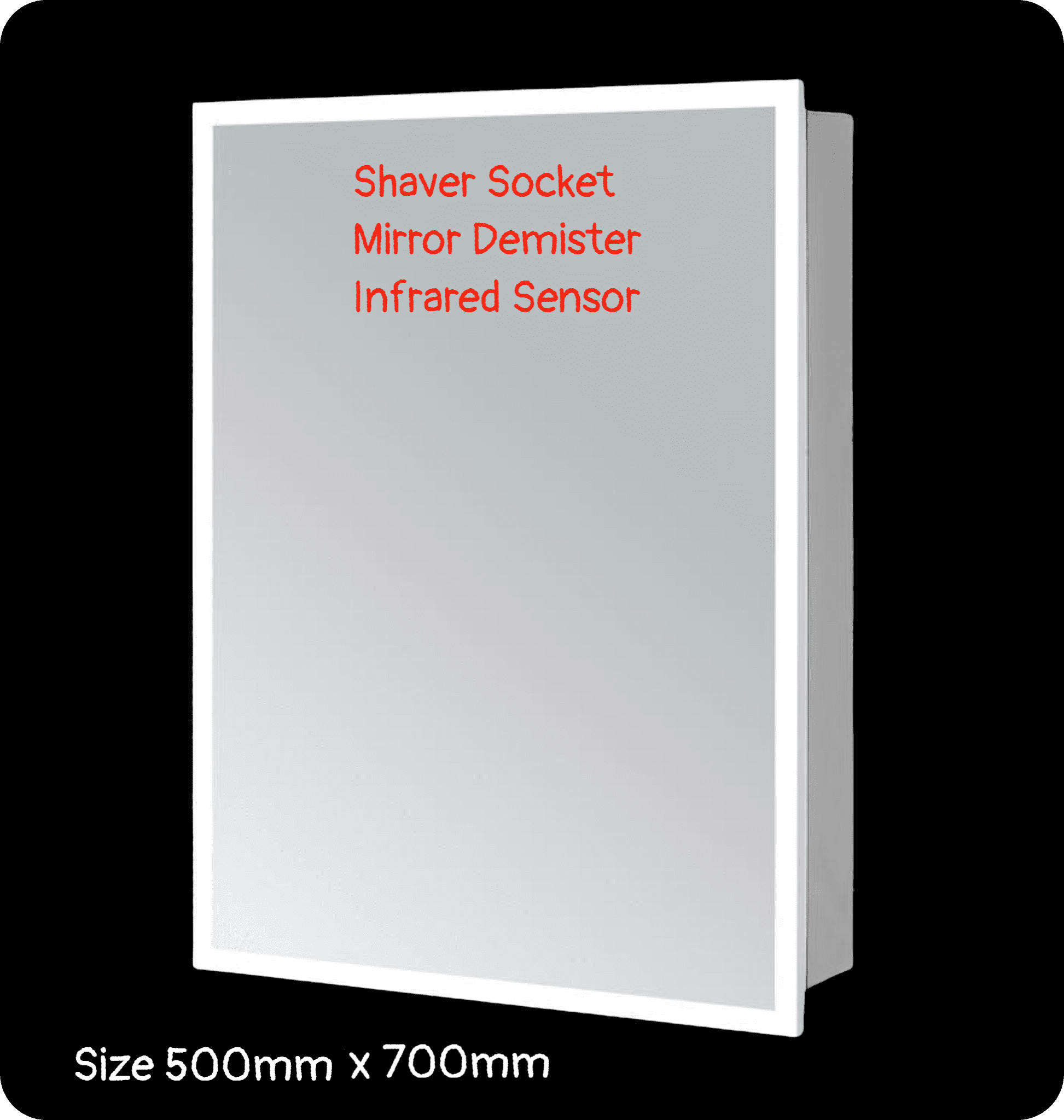 Libra LED Aluminium Single Door Mirrored Wall Cabinet