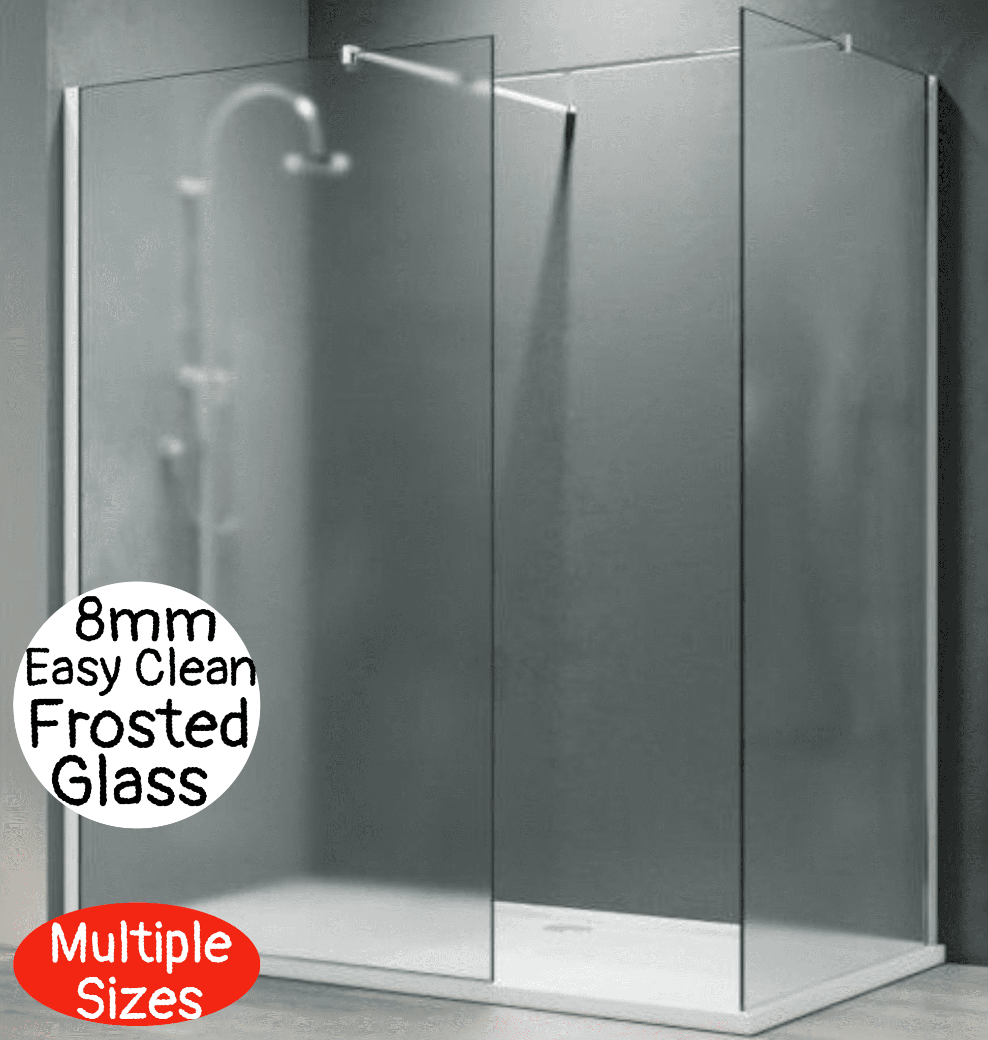 Oslo / Oxford 8mm Frosted Glass Fixed Shower Screen