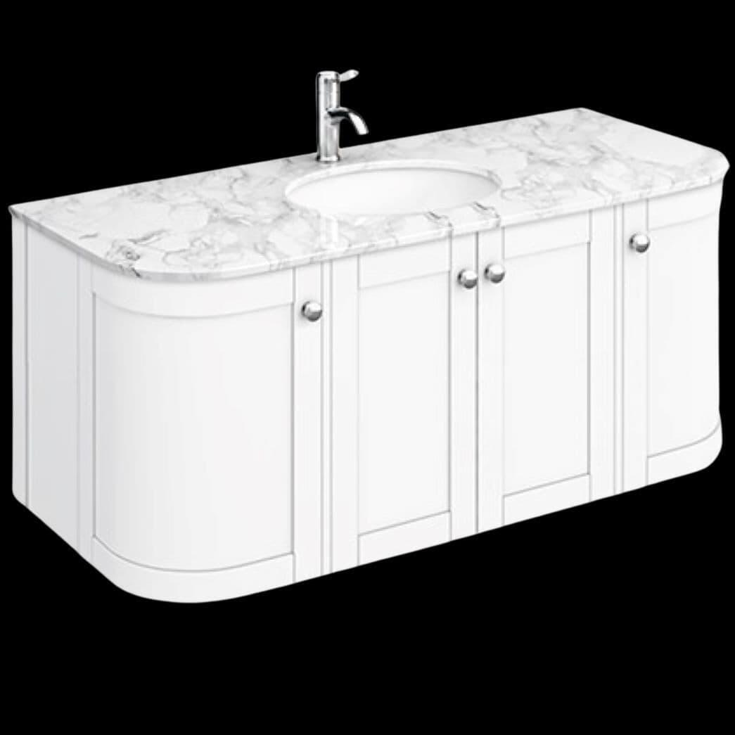 Churchill / richmond matt white curved 1200mm wall hung vanity unit ...
