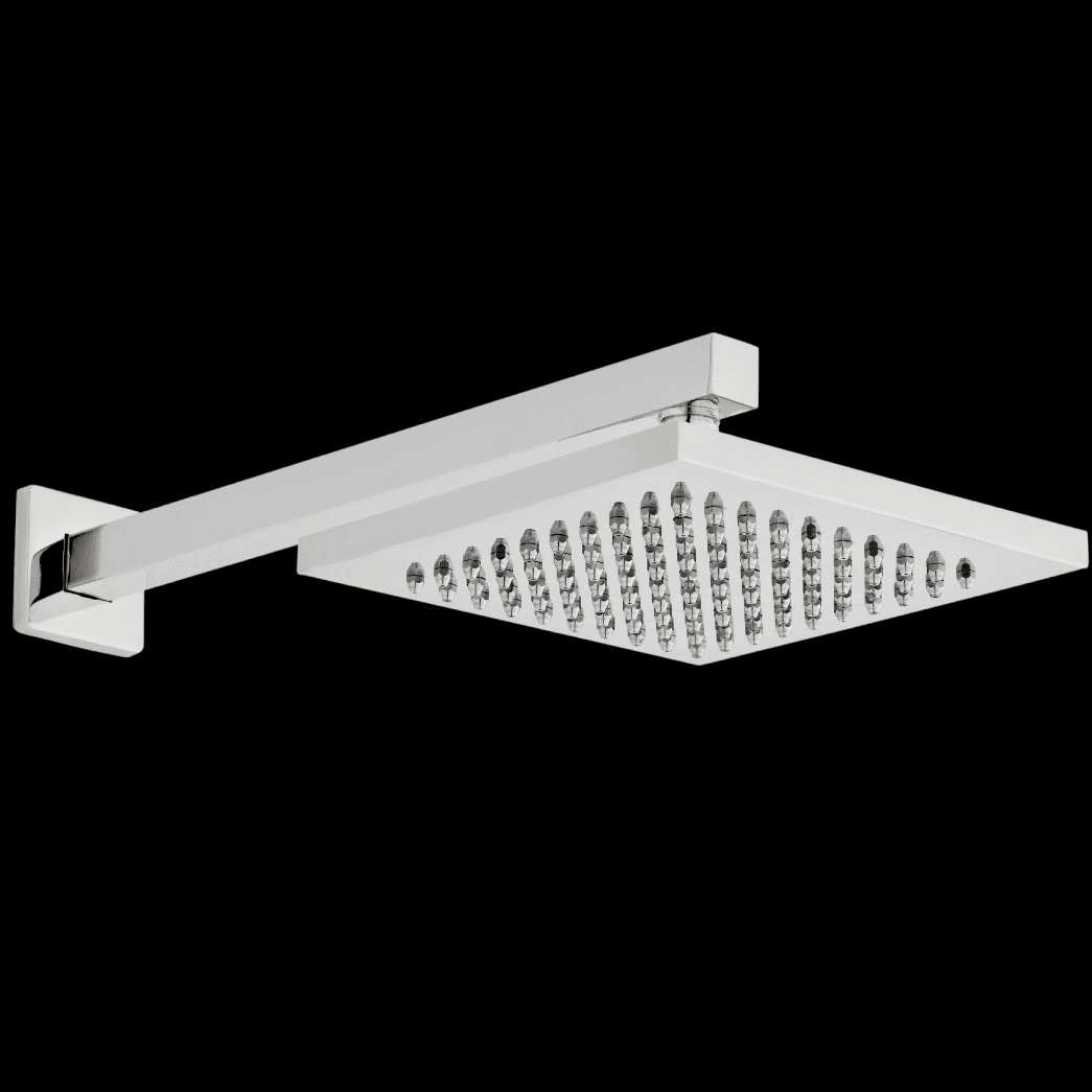 200mm Square Chrome Deluge Rain Shower Overhead Drencher with Fixed Arm 1