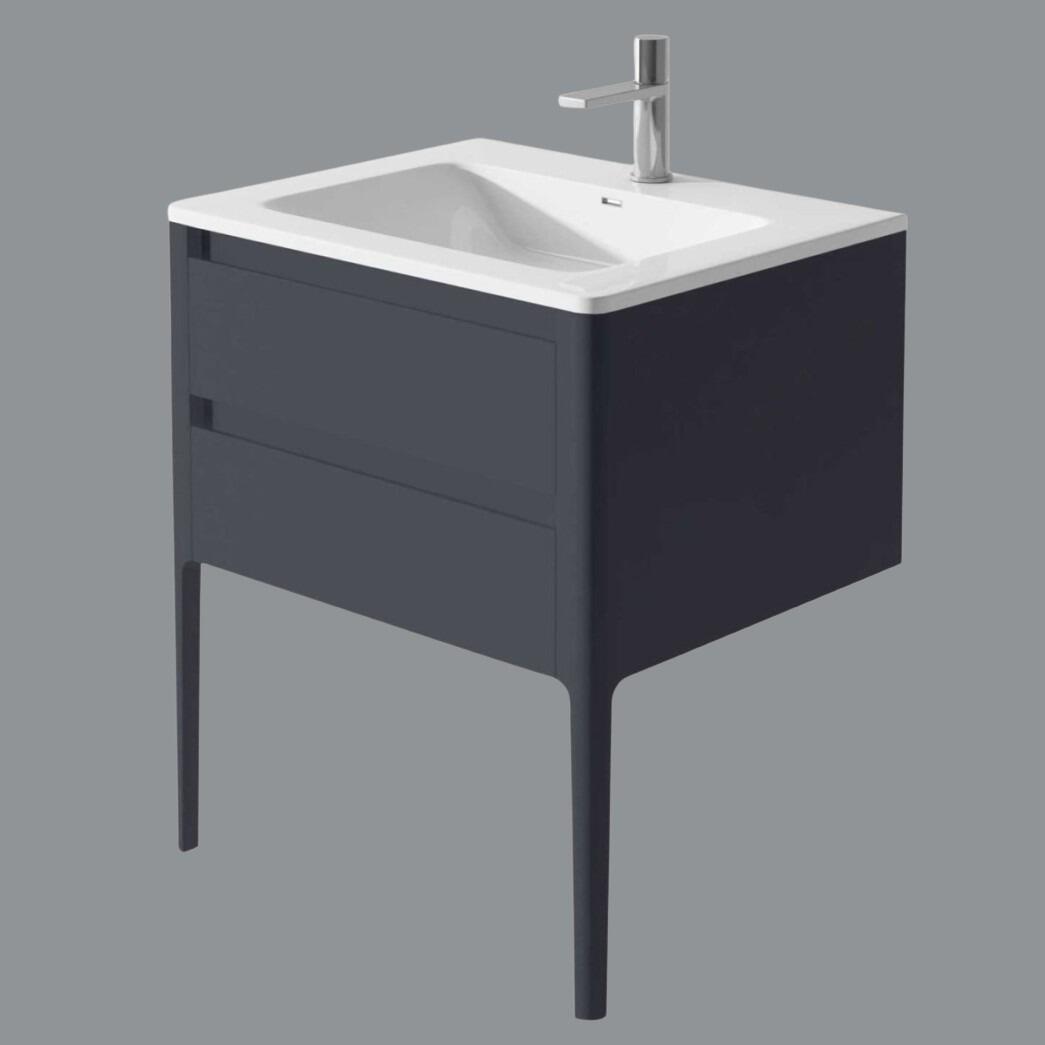 Stella 800mm Slate Grey Floor Standing Vanity Unit with Integrated ...