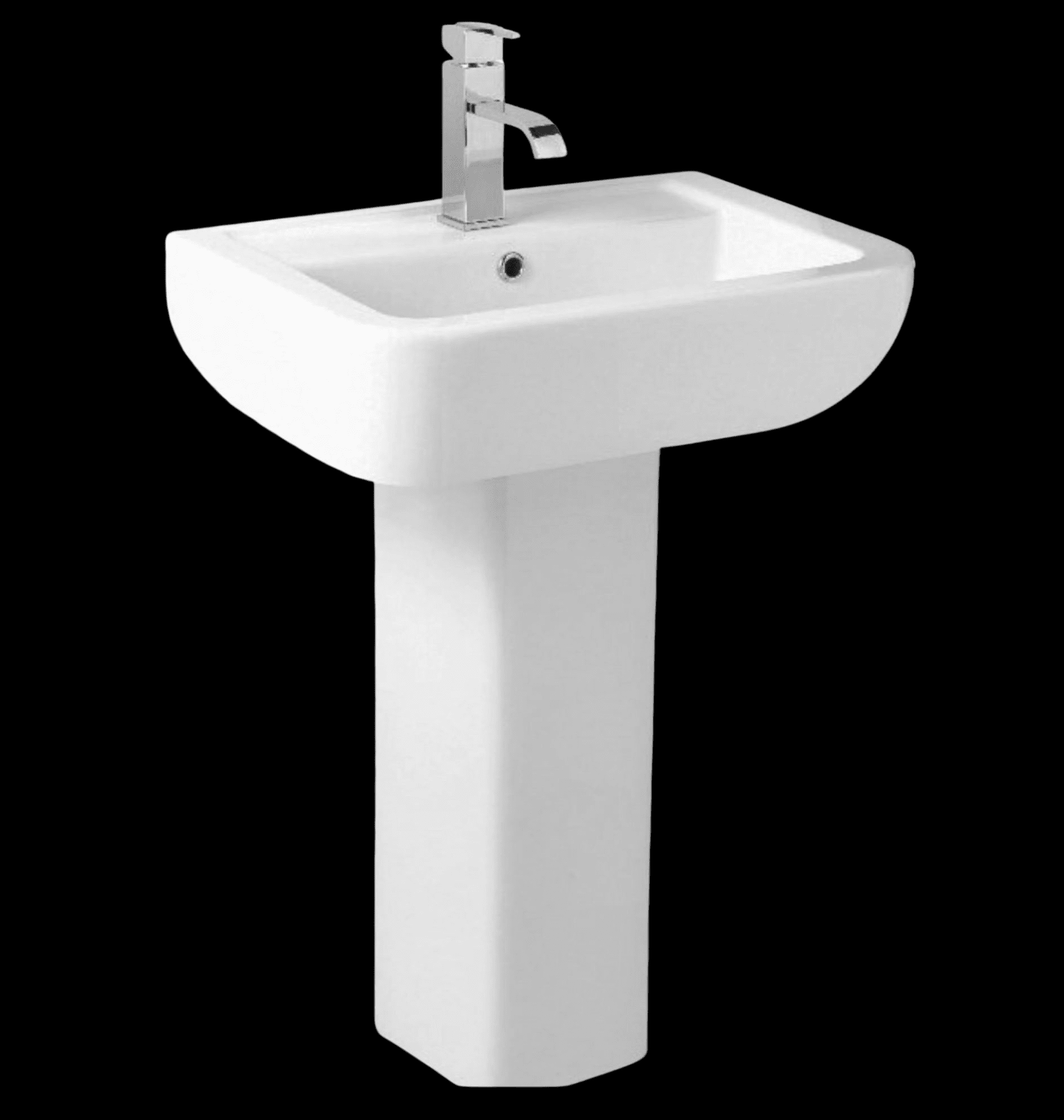 Options 600 Ceramic 550mm Basin with Full Pedestal