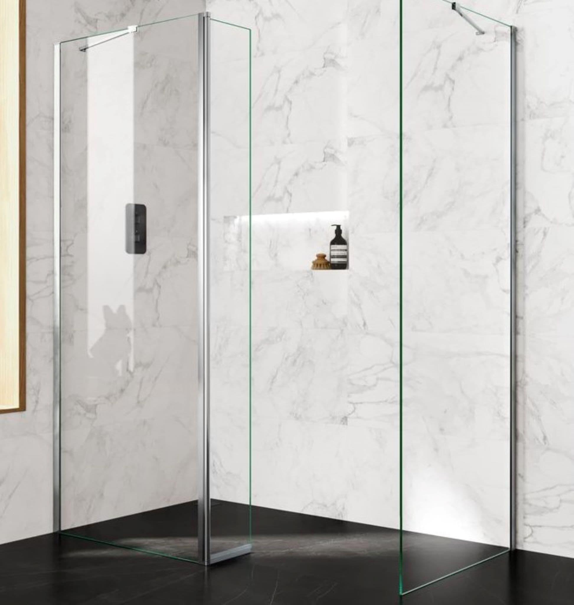 Aquatec River 8mm Walk- In Shower Enclosures with 250mm Fixed Return Panel
