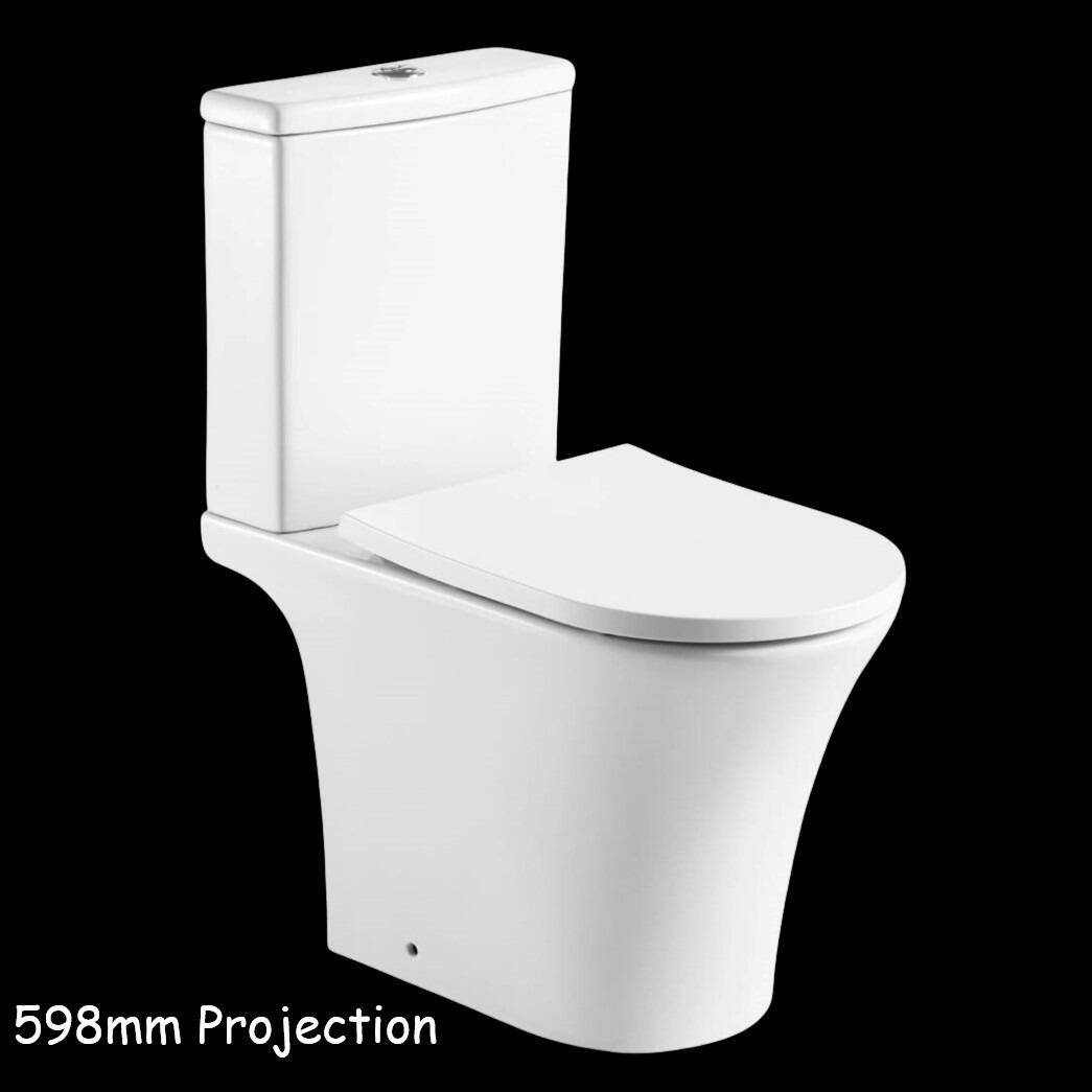 Kameo Short Projection Rimless Dual Flush Toilet with Soft Close Seat