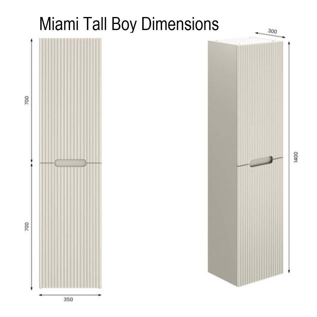 Miami 1400mm Dark Green Wall Hung Tall Boy Side Unit