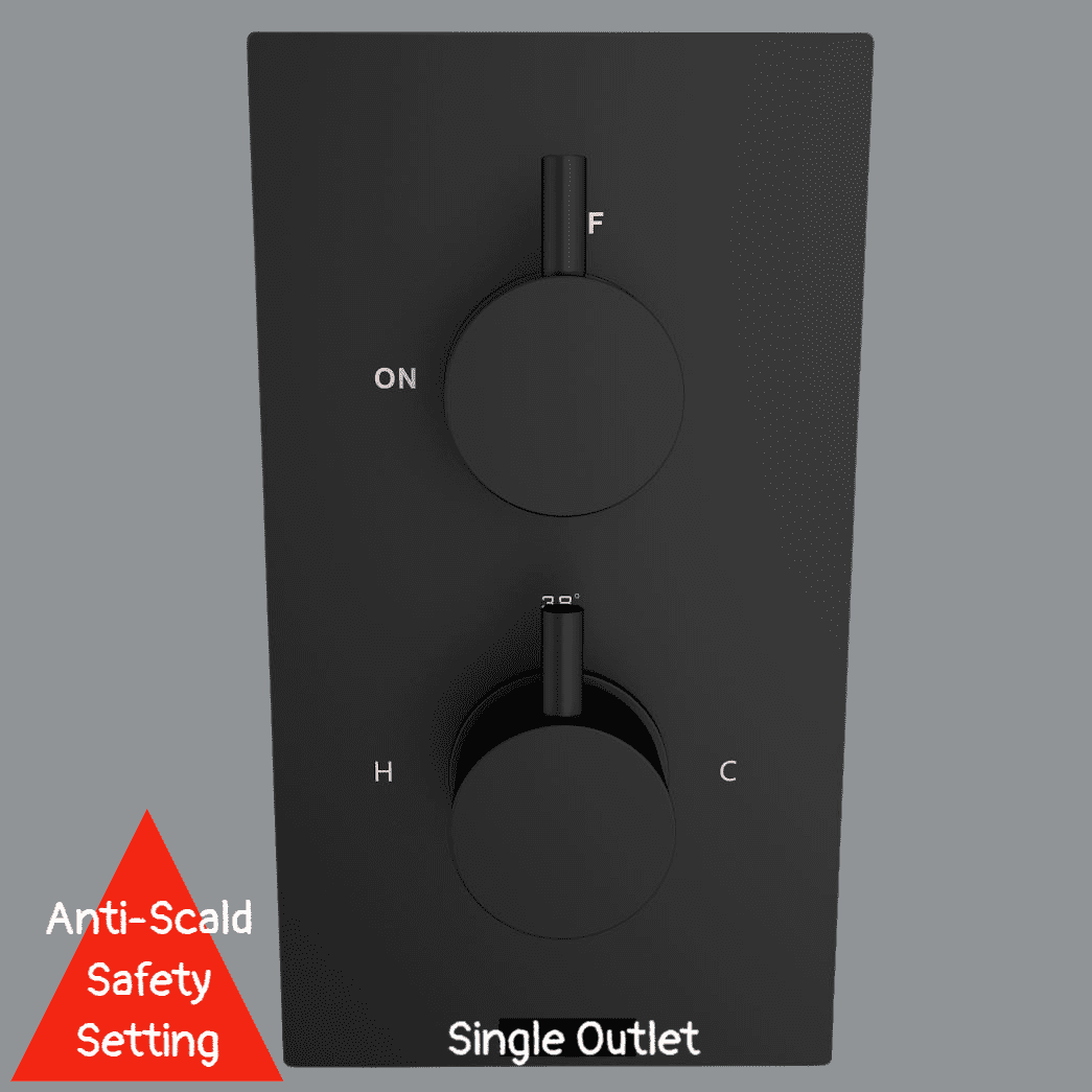 Nexus / Zena Black Single Outlet Concealed Thermostatic Shower Valve ...