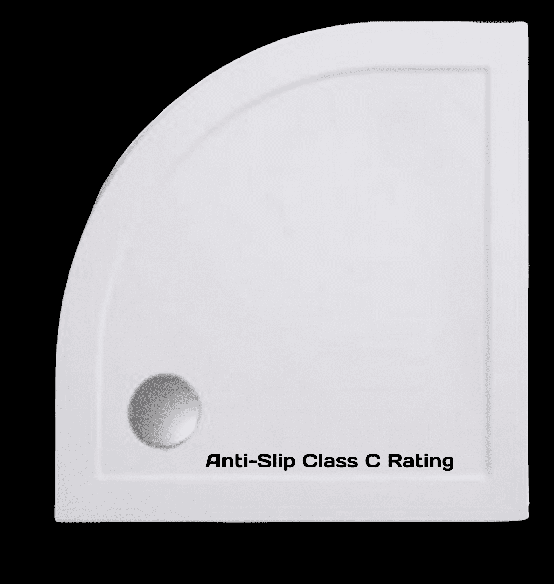 Anti Slip Class C 900mm Quadrant Stone Resin Shower Tray, DIN 51097