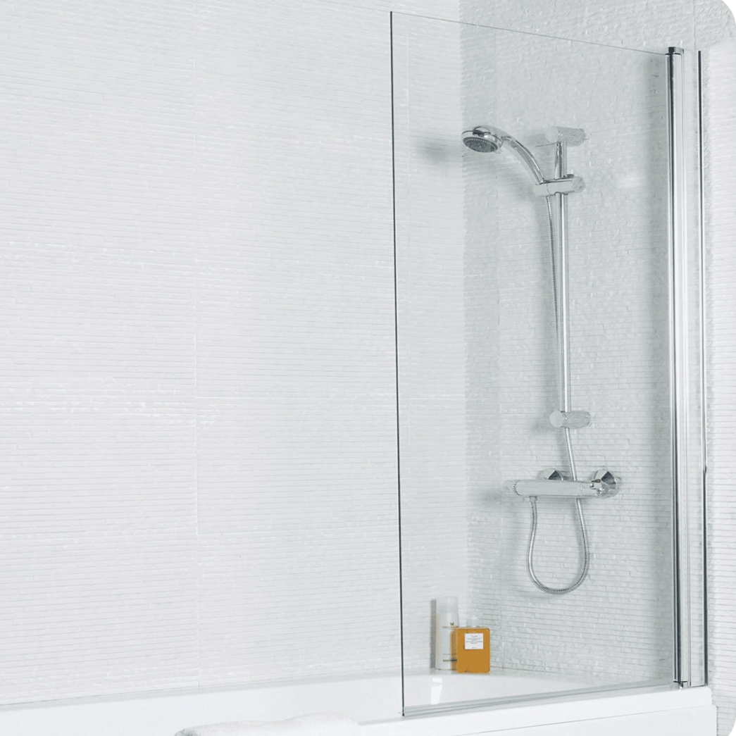 Kartell Koncept 6mm Square Edge Single Bath Shower Screen