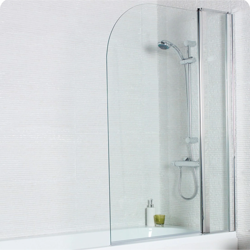 Kartell Koncept 6mm Radius Edge Single Bath Shower Screen with ...