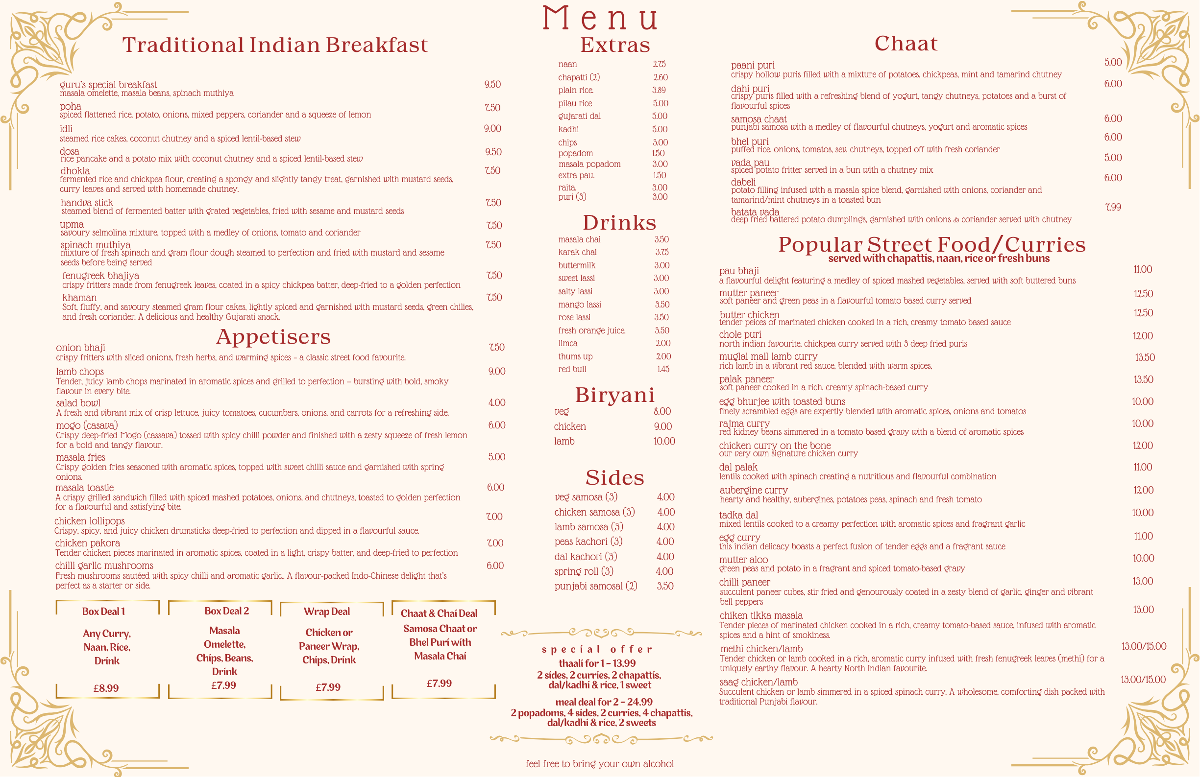 Food Menu – Browse All Indian Dishes | Highgate, Hampstead, Finchley ...