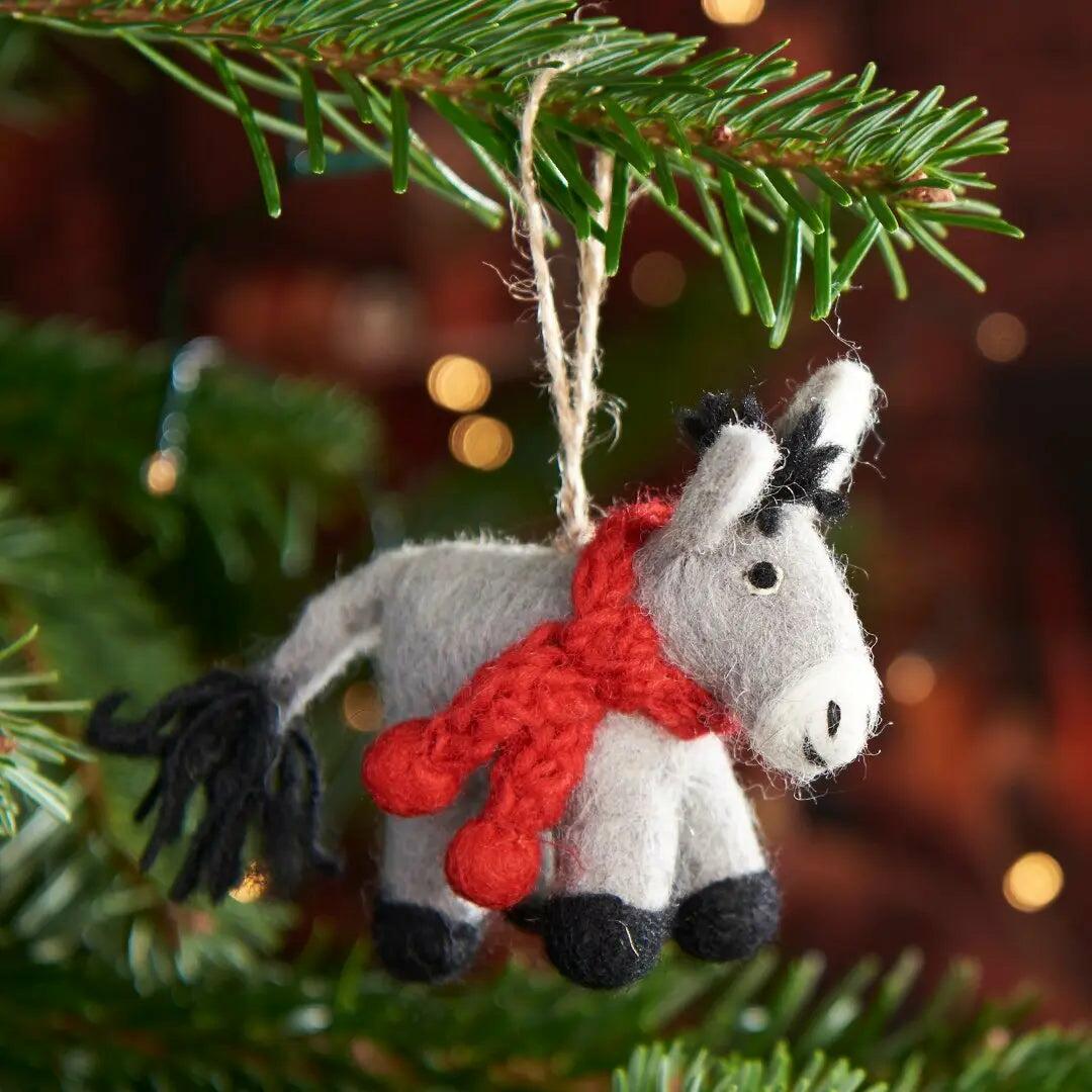 Christmas Tree Decoration - Felt Dennis the Donkey