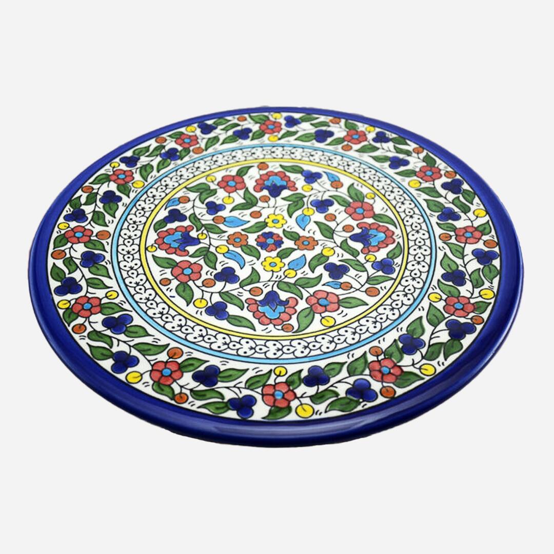 Homeware - Palestinian Ceramic Platter Colourful Floral