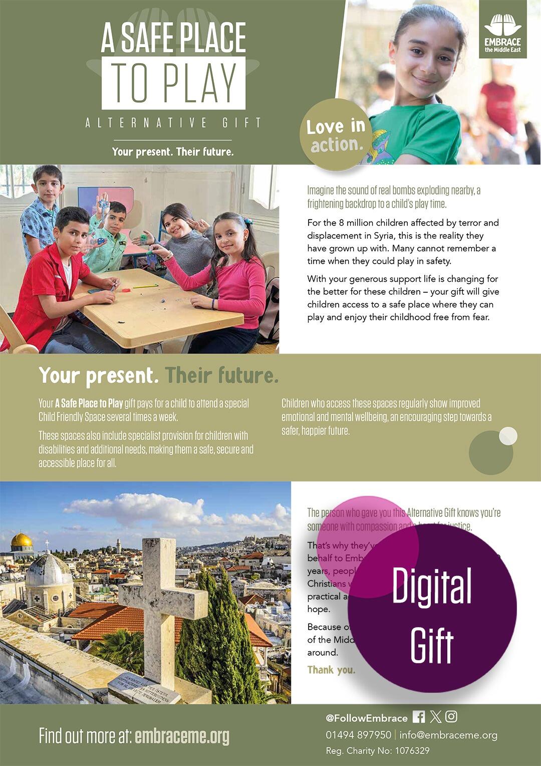 Alternative Gift - A Safe Place to Play - Digital gift