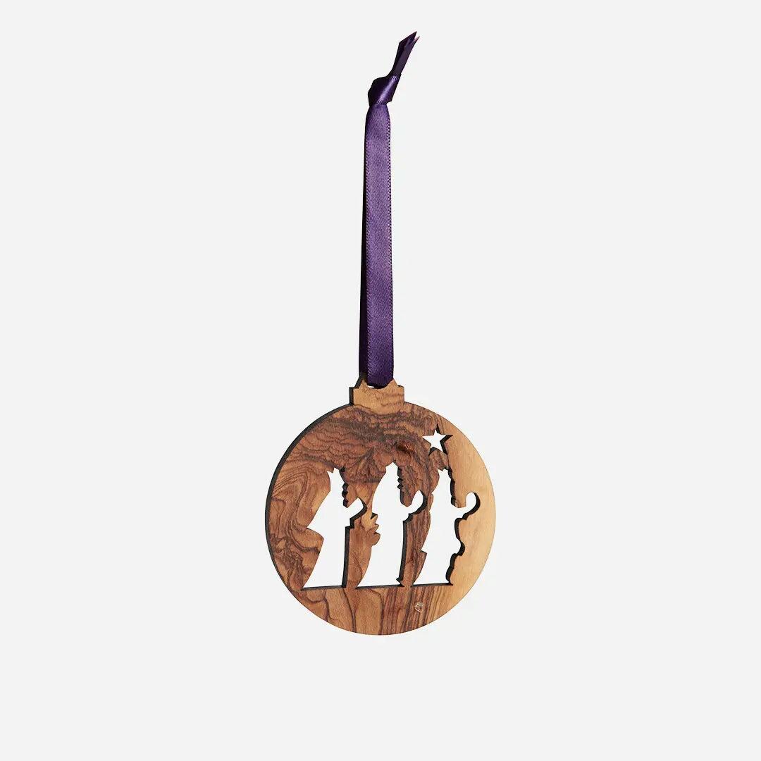 Christmas Tree Decoration - We Three Kings - Olive wood