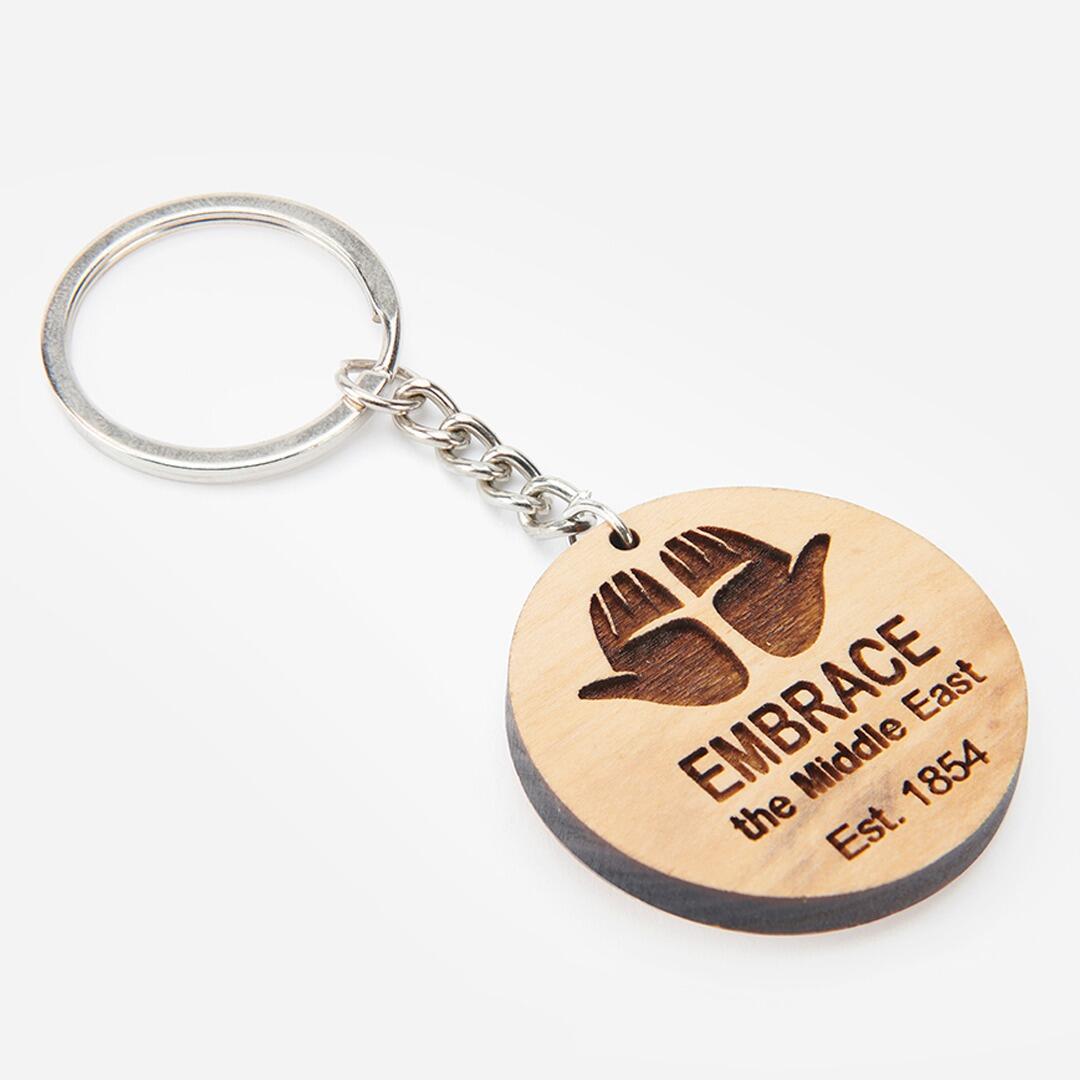 Charity Devotional | Olive Wood Cross Keyring