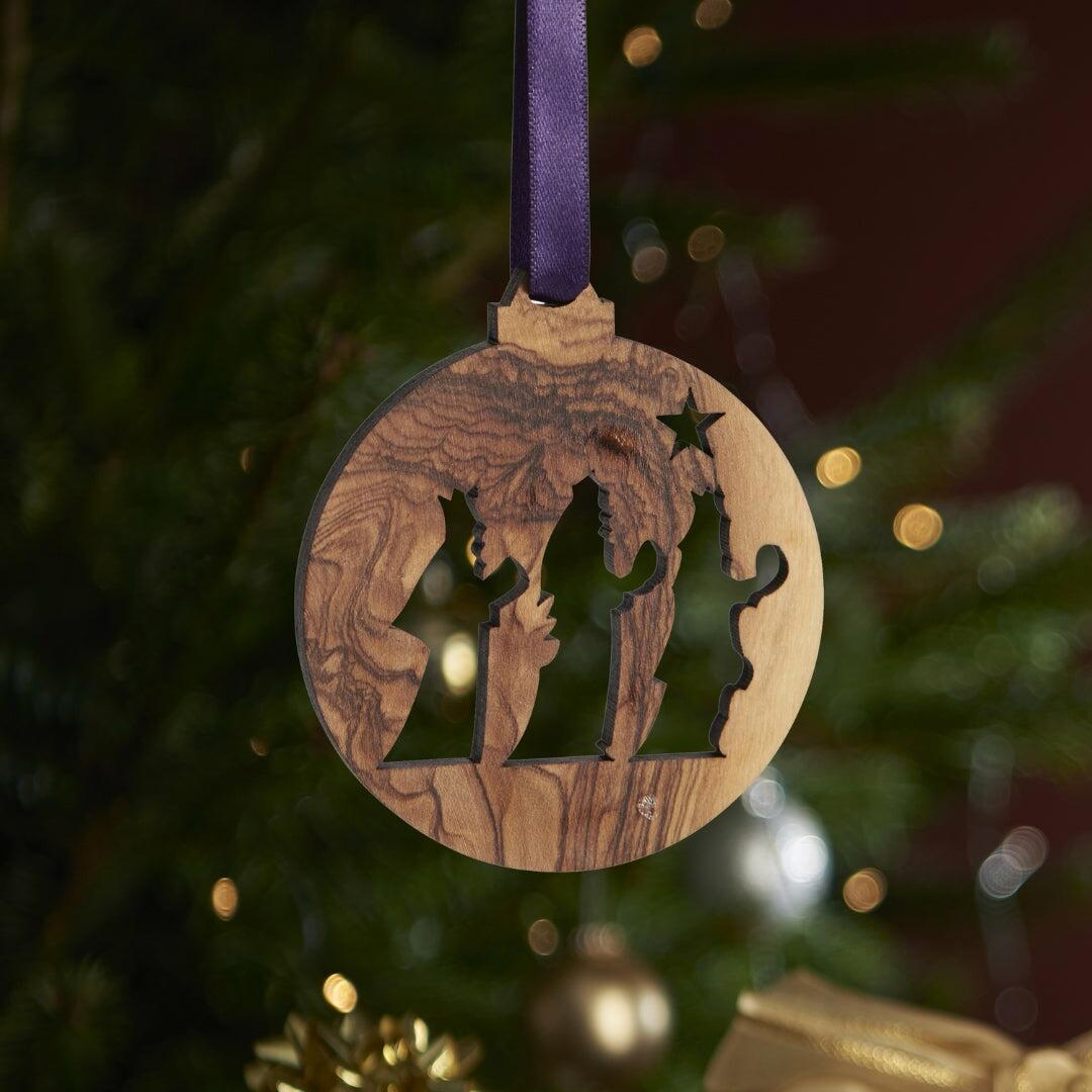 Christmas Tree Decoration - We Three Kings - Olive wood