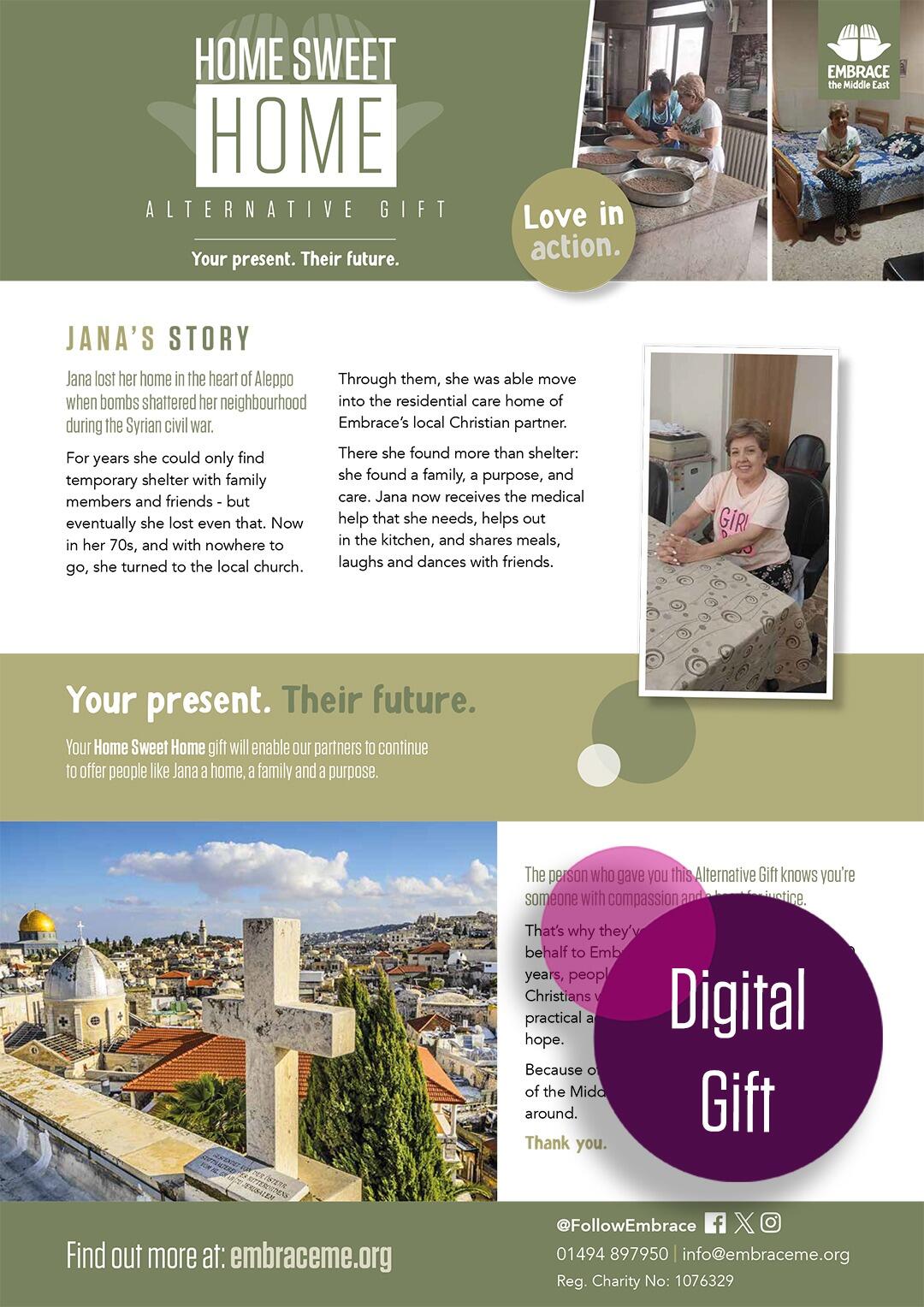 Alternative Gift - Home Sweet Home - Digital gift