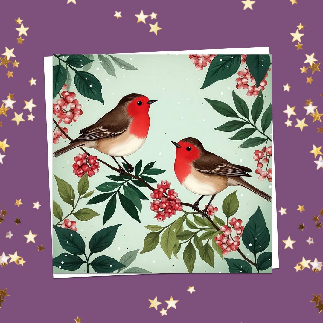 Charity Christmas Cards - Festive Robins