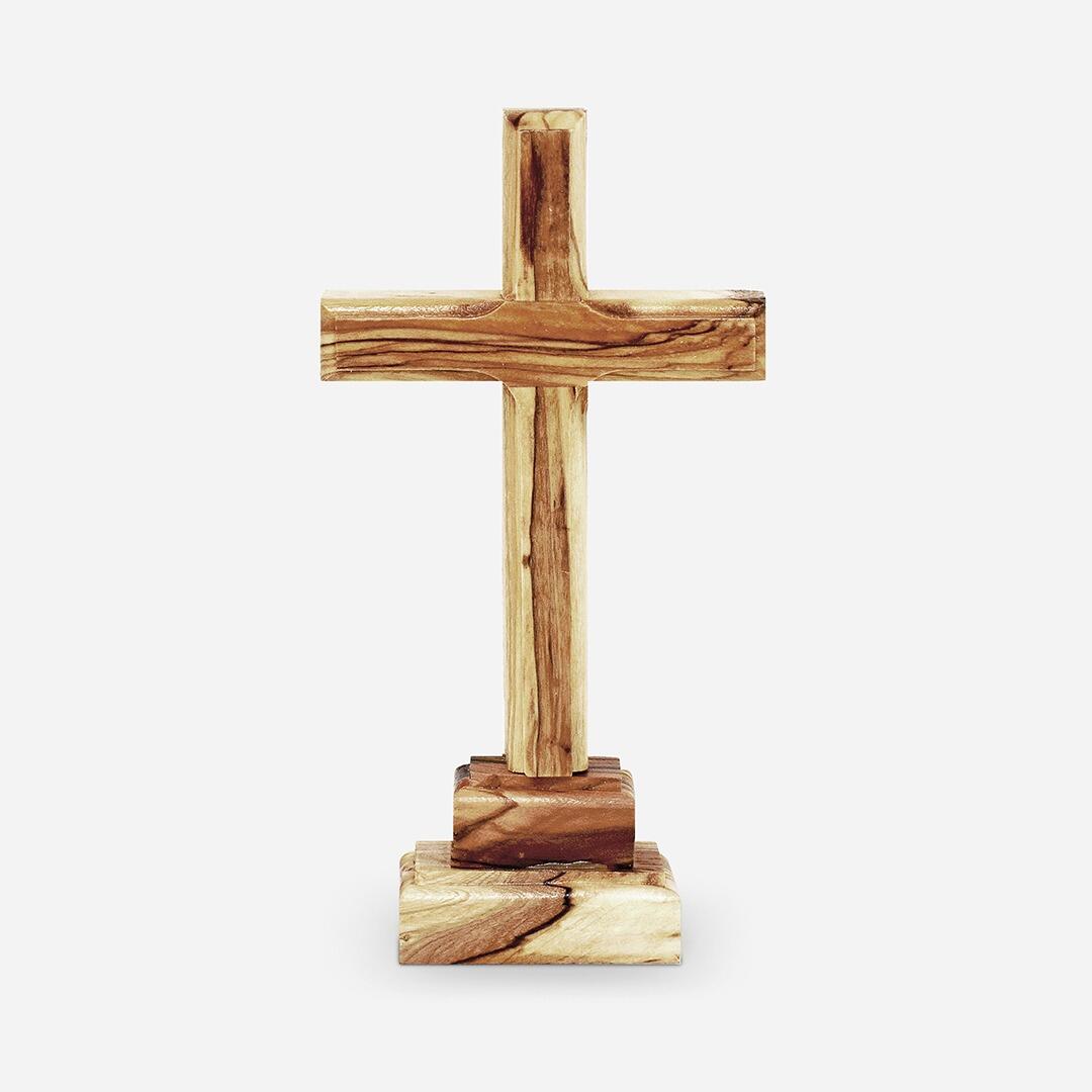 Olive Wood Devotional Standing Cross