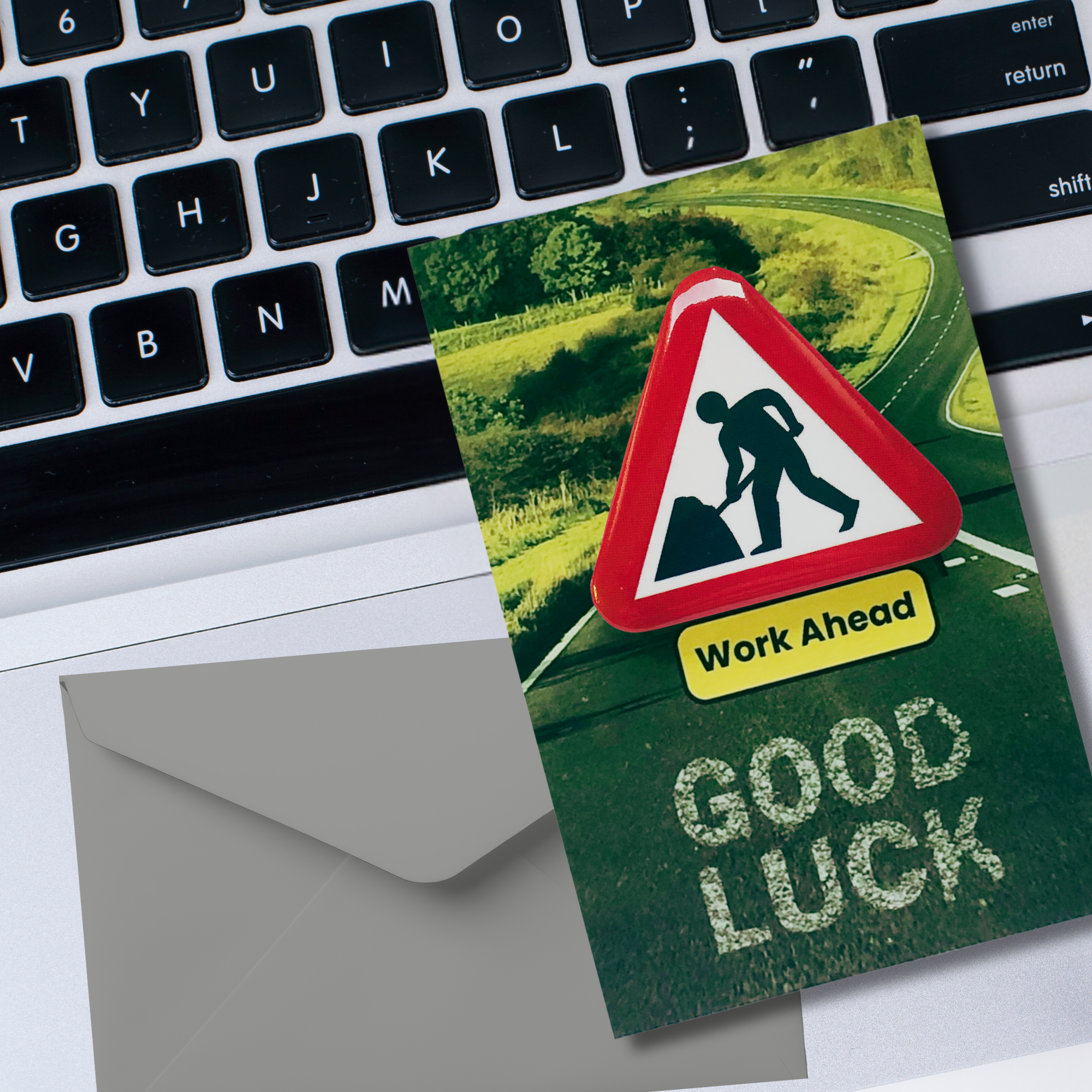 Good Luck Work Ahead Badge