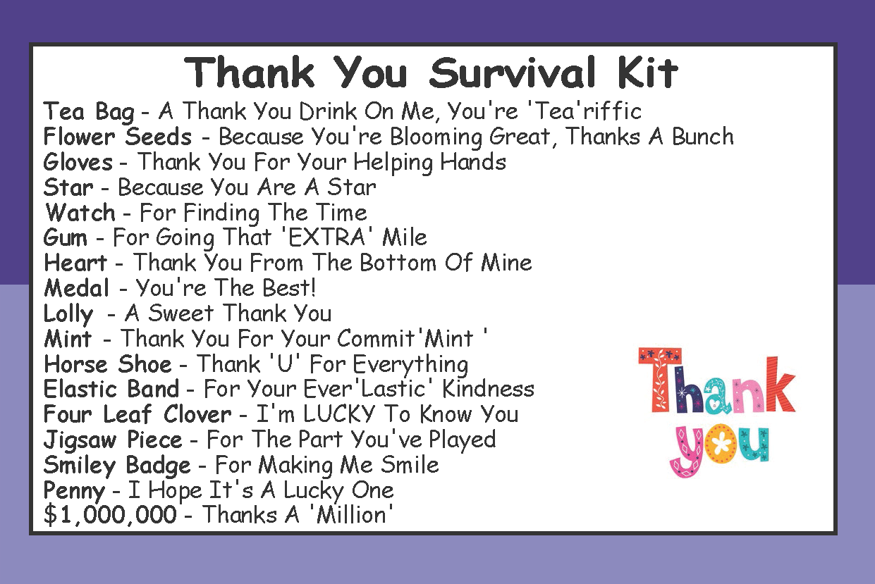 Thank You Survival Kit – Fun & Thoughtful Gift to Show Your Gratitude!