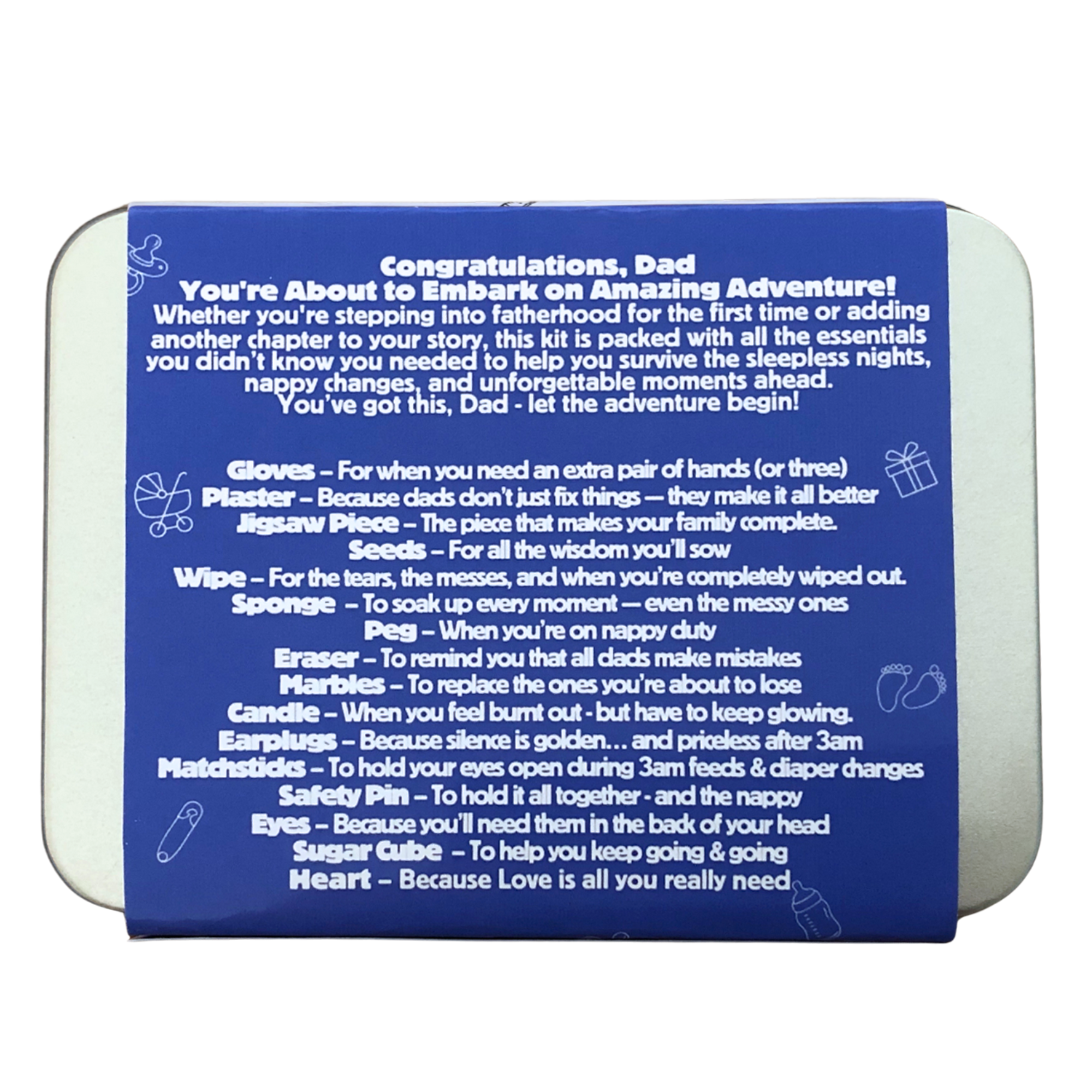 New Dad Survival Kit in a Tin – Funny Gift for Daddy-to-Be Under £10