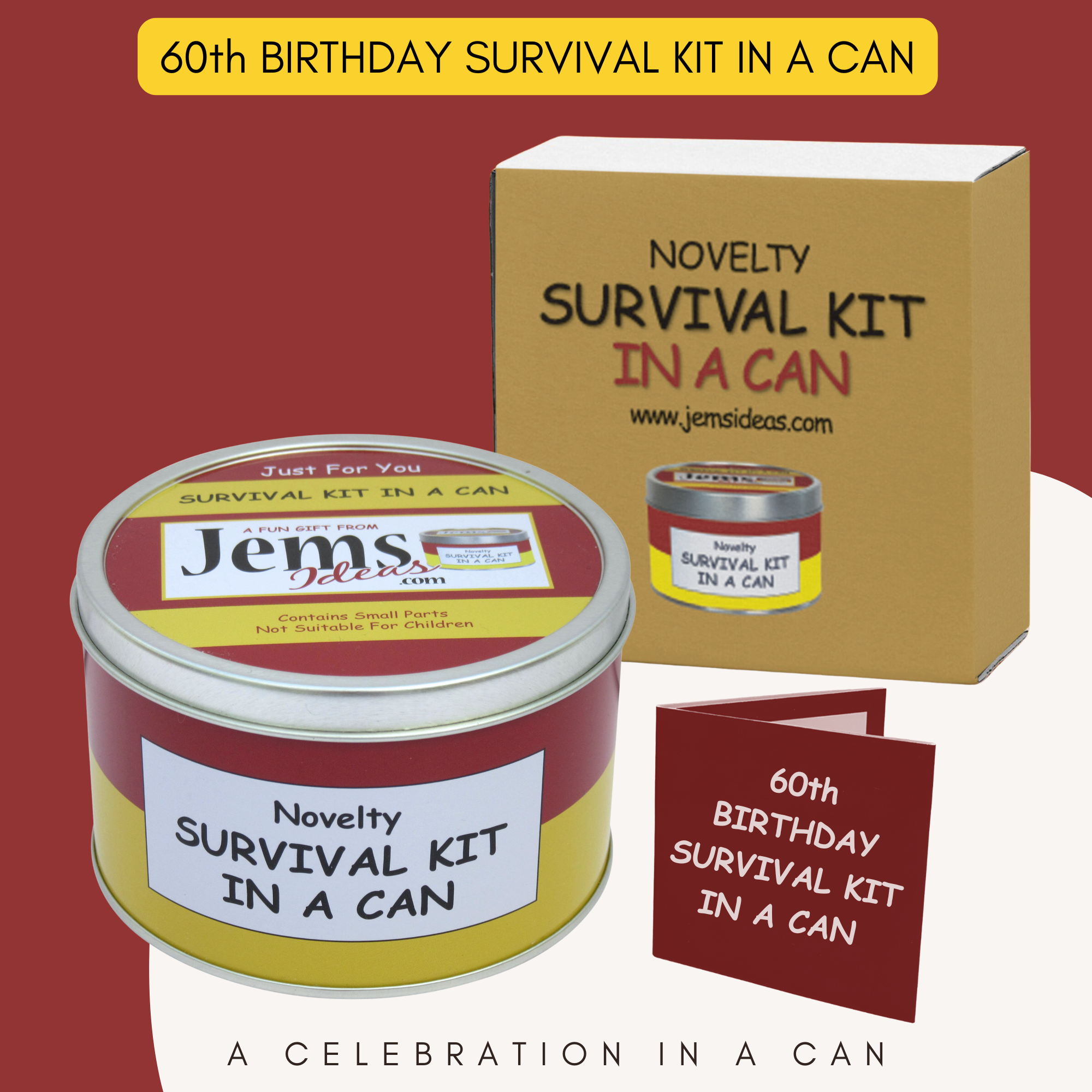 60th Birthday Survival Kit in a Can | Funny 60th Birthday Gift for Him ...