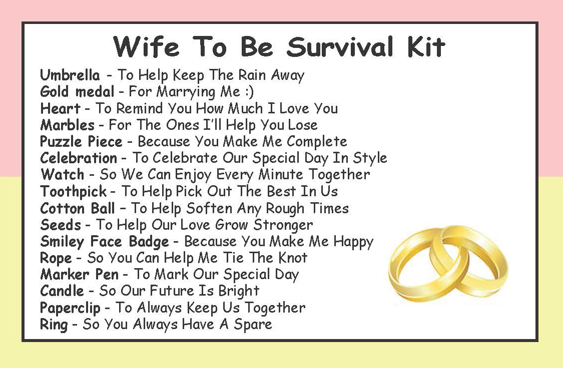 Wife-to-Be Survival Kit – Perfect Gift for Your Partner!