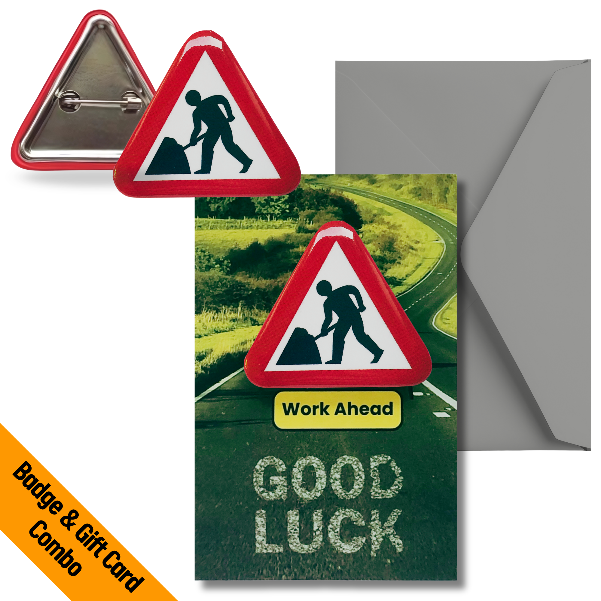 Good Luck Work Ahead Badge