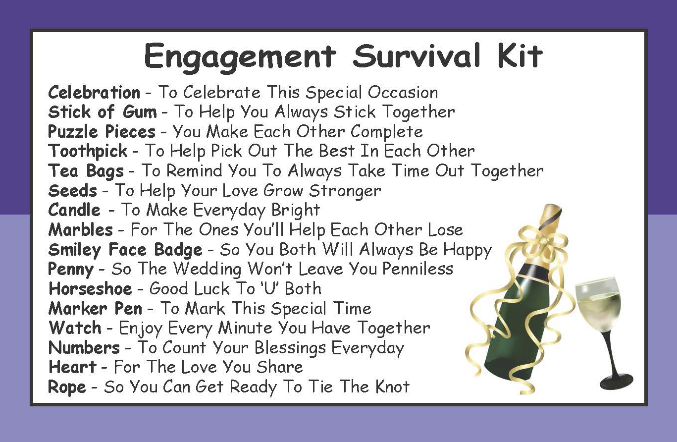 Engagement Survival Kit for Couples – Fun Gift for Newly Engaged!