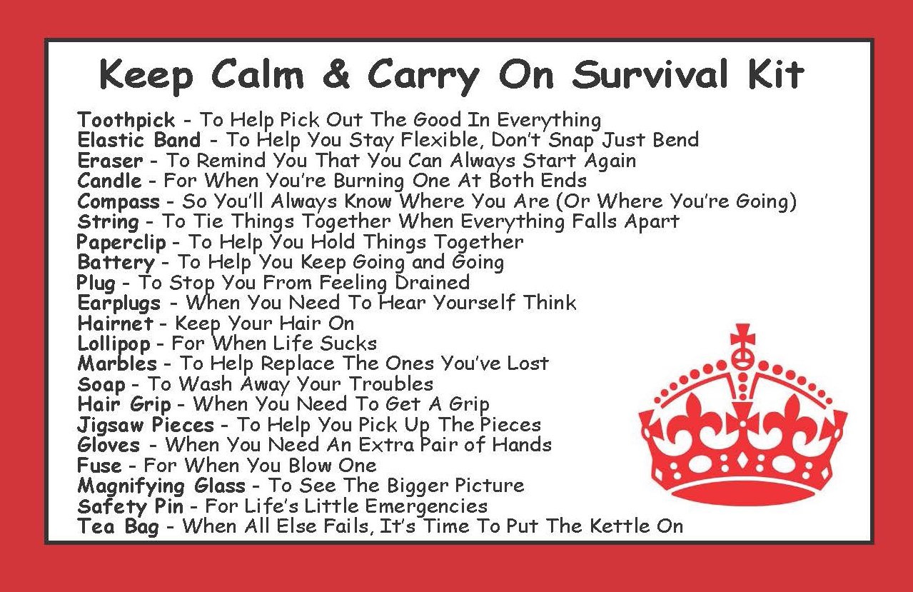 Keep Calm and Carry On Survival Kit – Fun Gift for Work, Office & More!