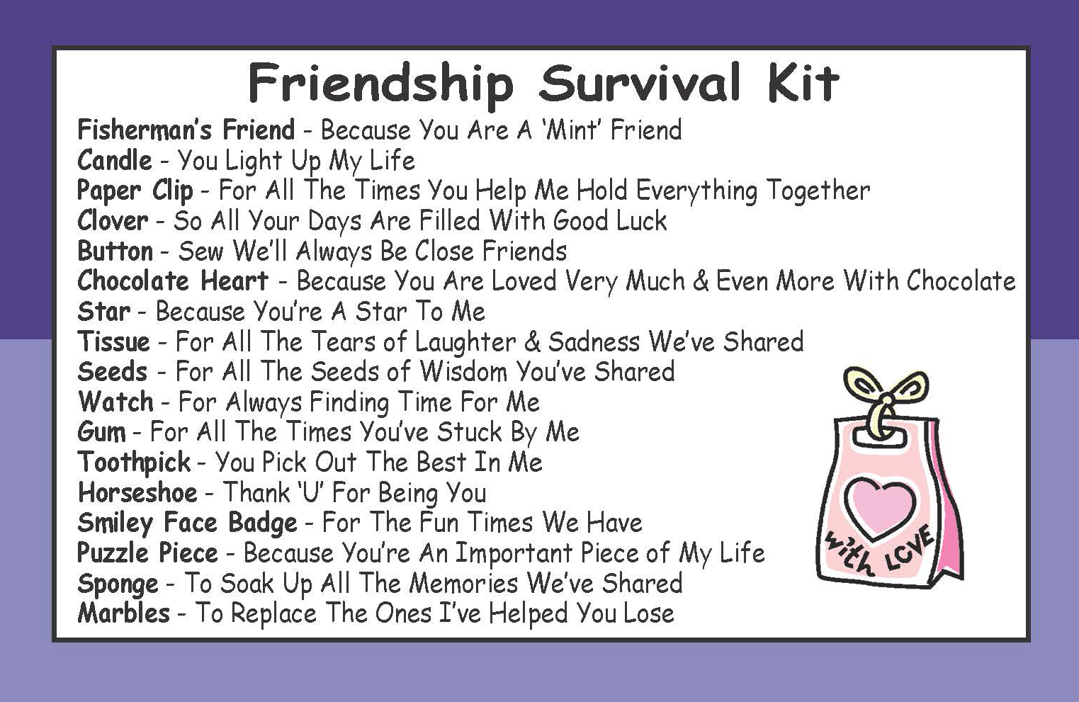 Friendship Survival Kit – Unique & Fun Gift for Your Bestie!