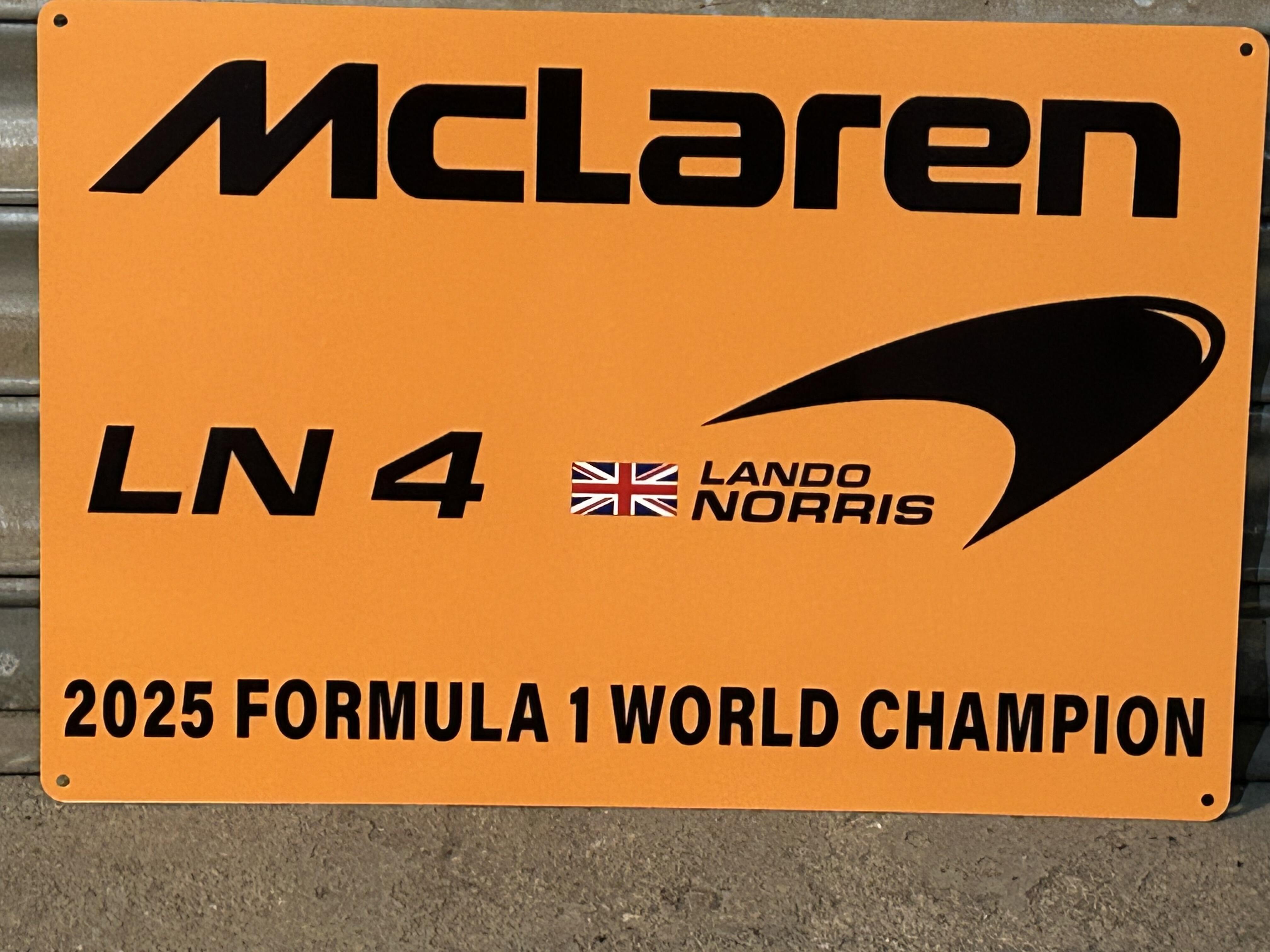 Lando Norris World Champion Sign | Retro Speed Studio