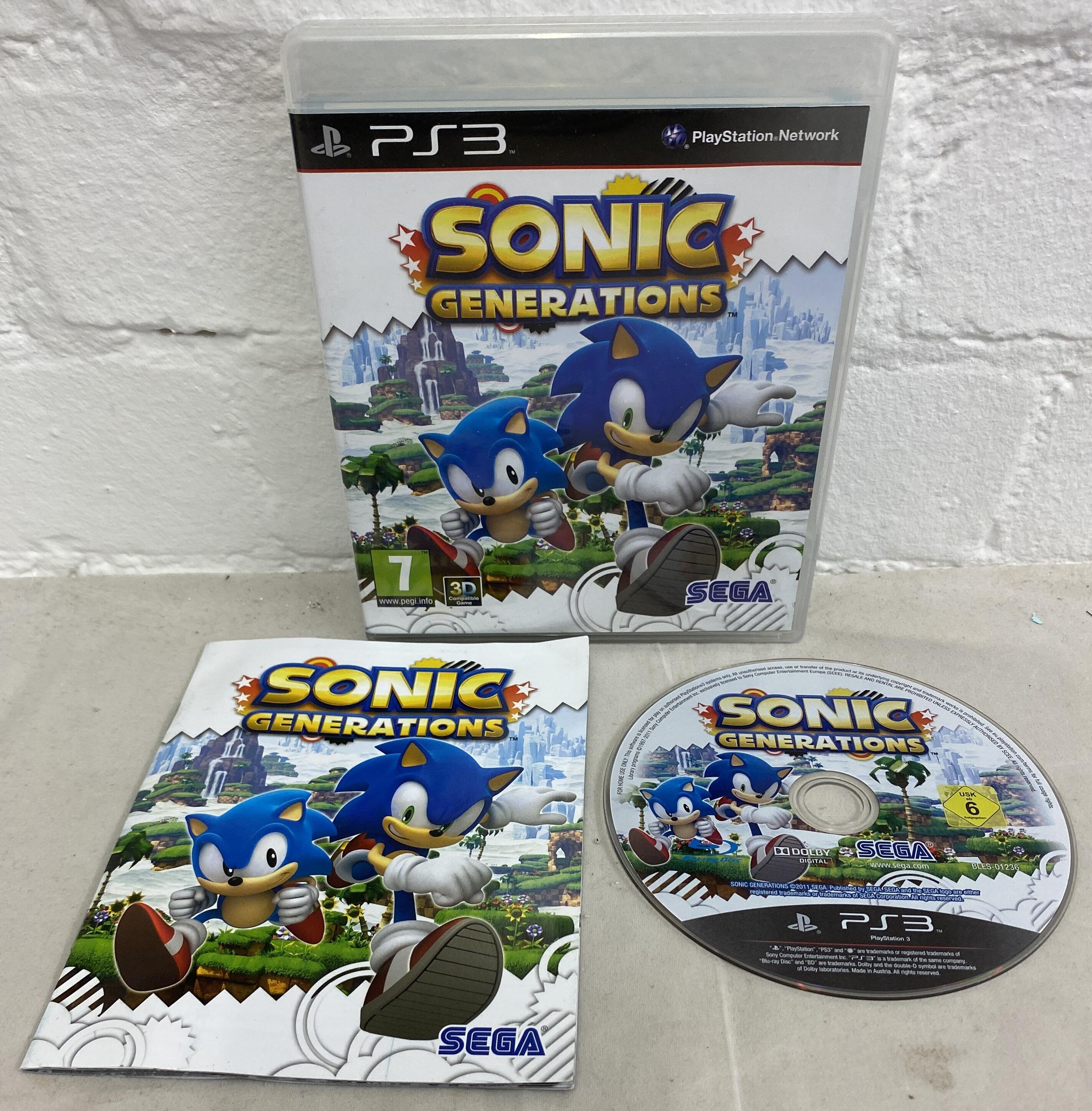 Sonic Generations PS3 (PAL) Complete VGC, Manual + DLC Leaflet Included ...