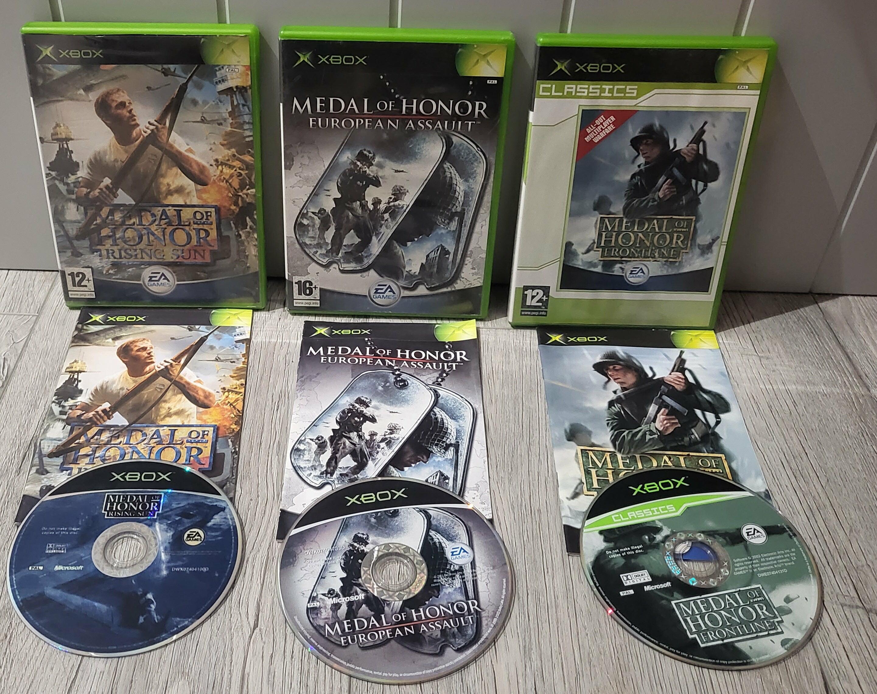 Medal of Honor Frontline, Rising Sun & European Assault Microsoft Xbox Game Bundle