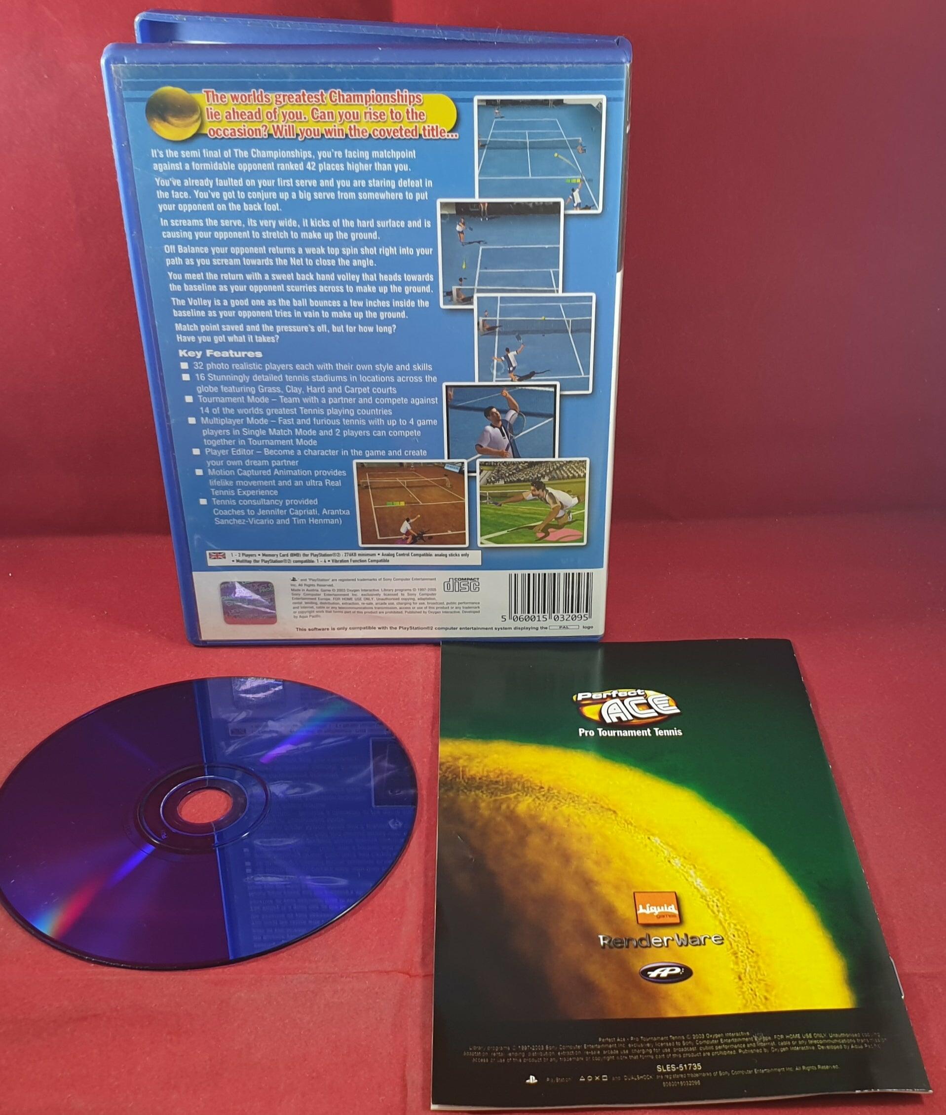 Perfect Ace Pro Tournament Tennis Sony Playstation 2 (PS2) Game