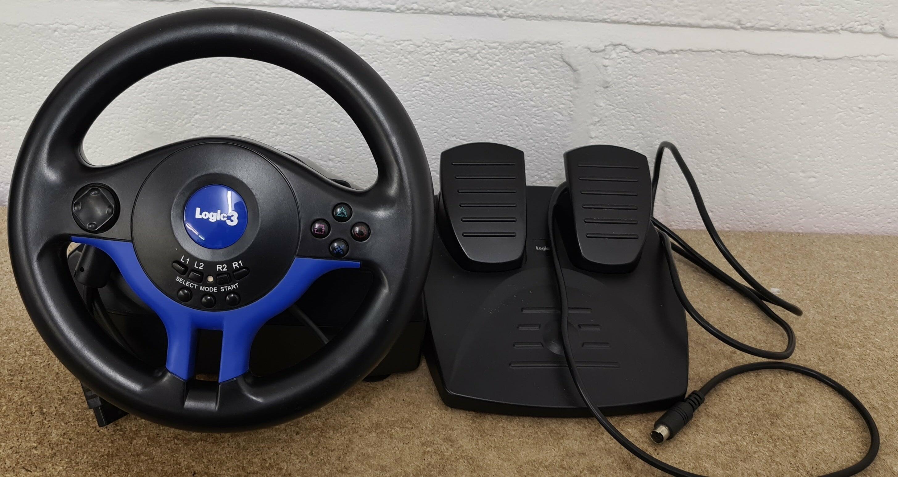 Boxed Logic3 Topdrive GT1 Racing Wheel Sony Playstation 2 (PS2) Accessory