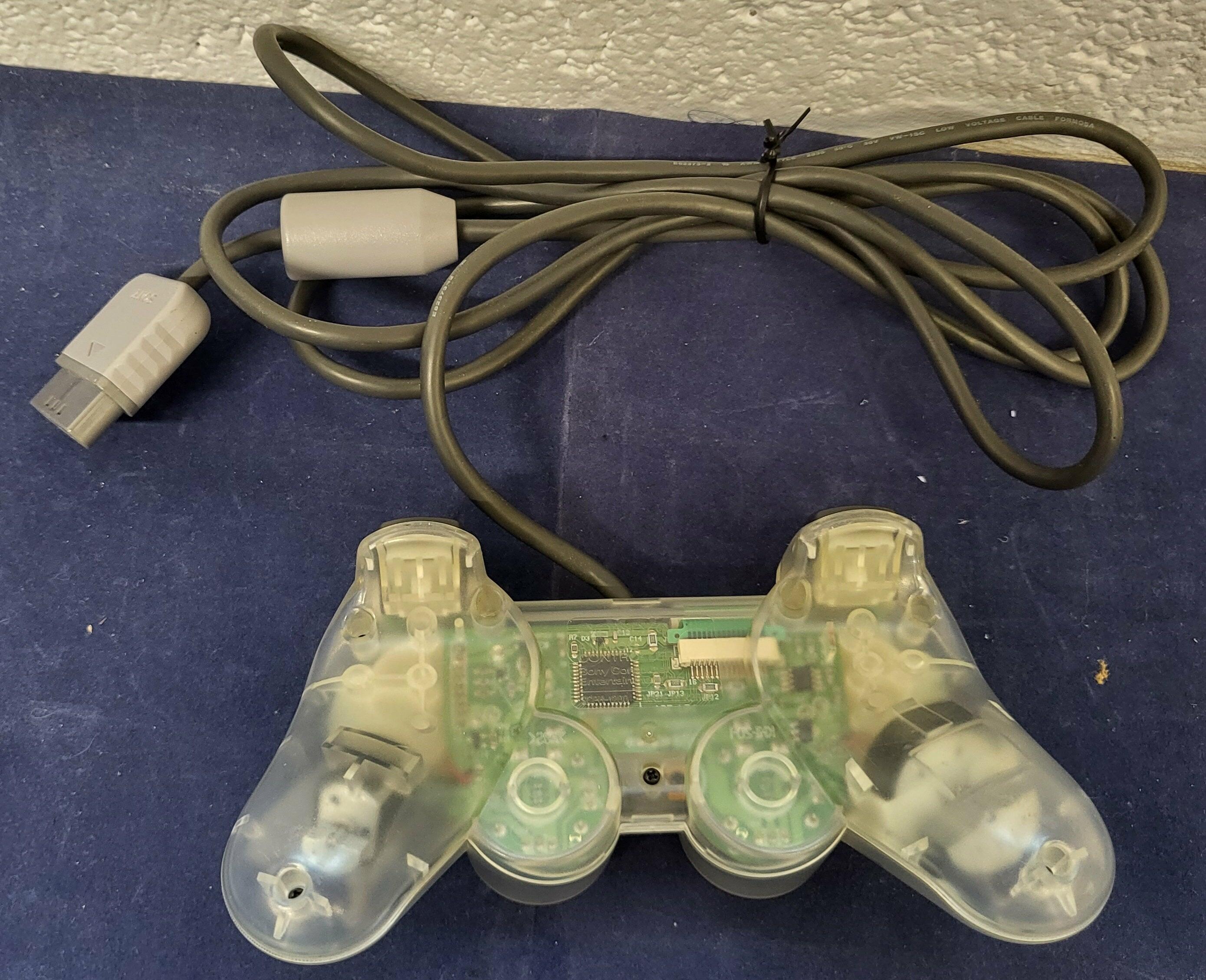 Official Crystal Clear Playstation 1 (PS1) Dualshock Controller