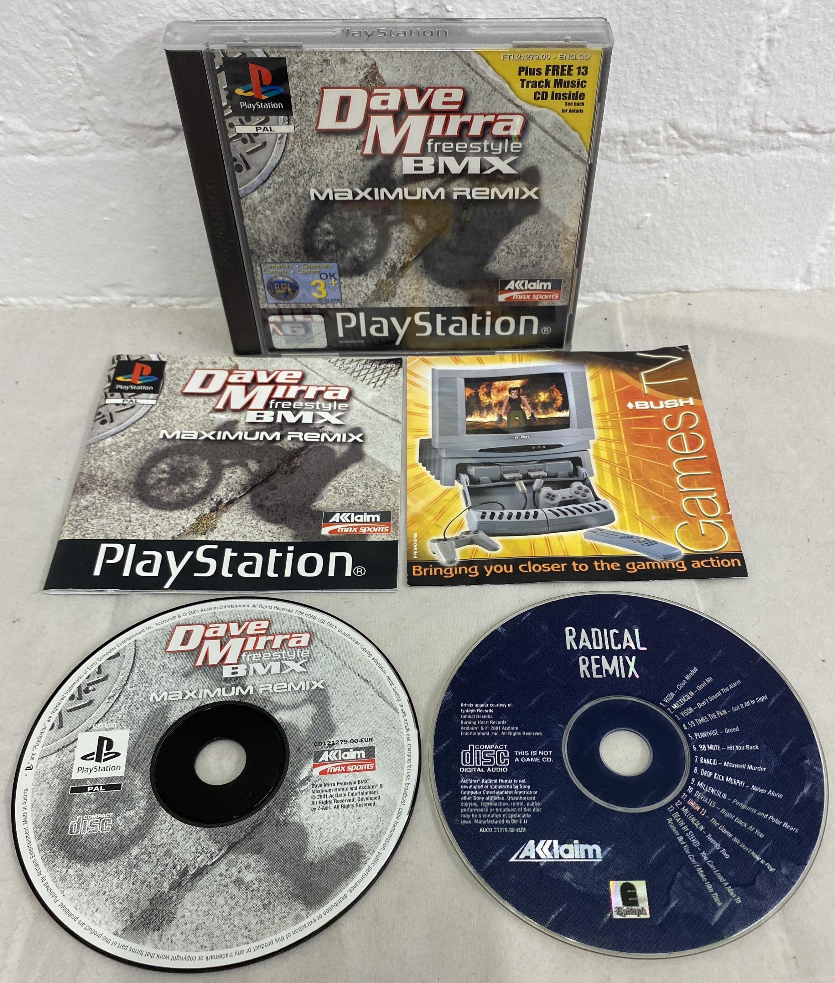 Dave Mirra Freestyle BMX: Maximum Remix (PS1, PAL) Complete VGC Bonus ...