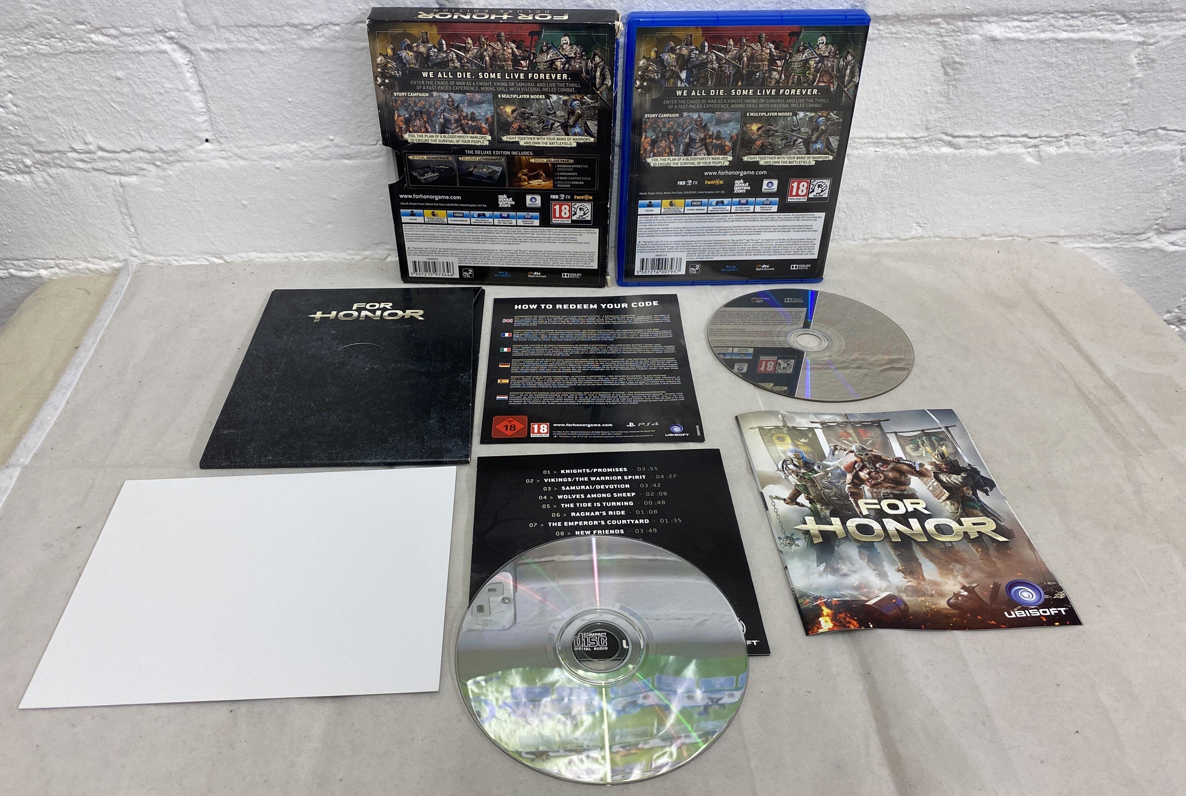 For Honor Deluxe Edition PS4 Very Good Complete Soundtrack & Art Cards