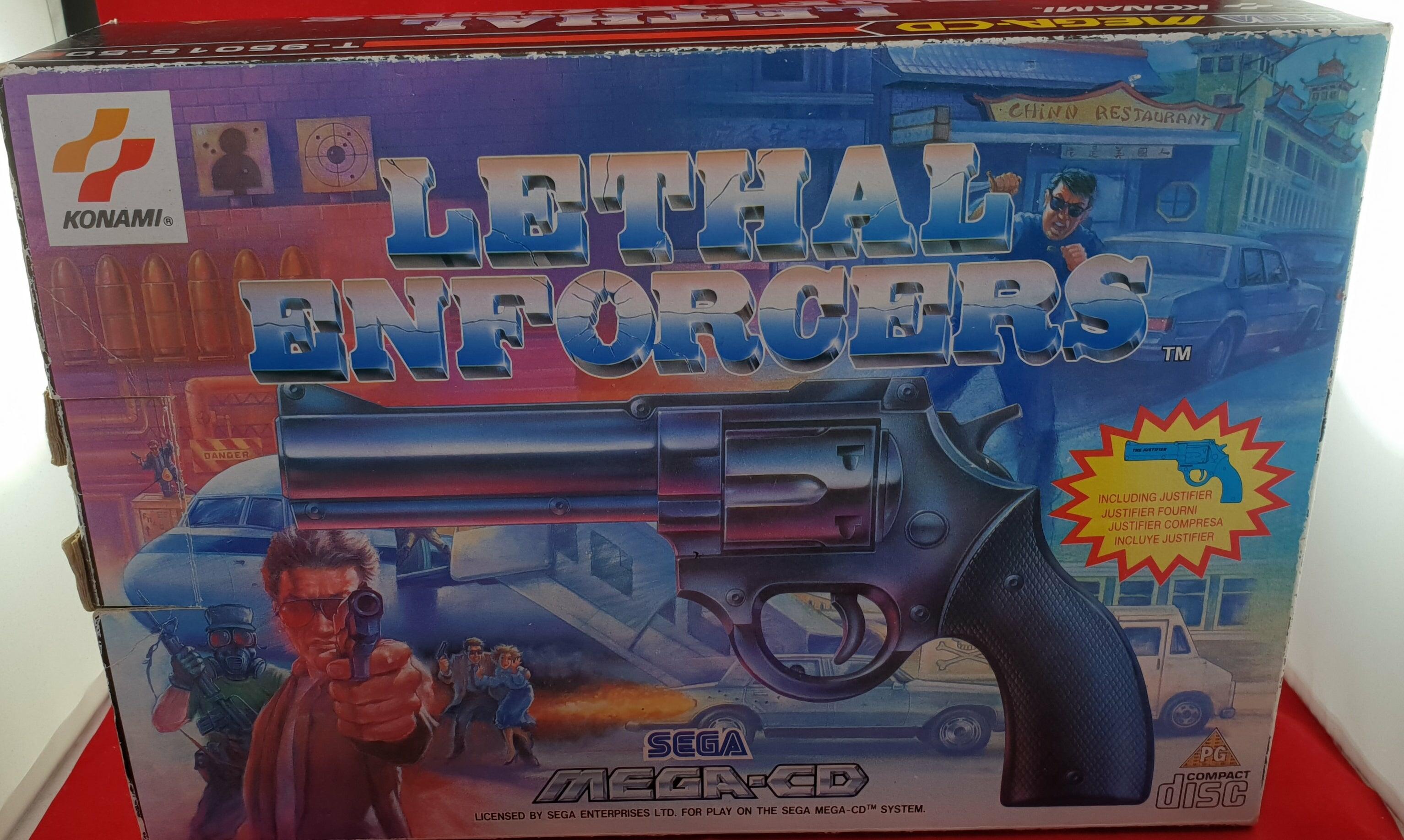 Boxed Lethal Enforcers with Justifier Gun Sega Mega CD Game