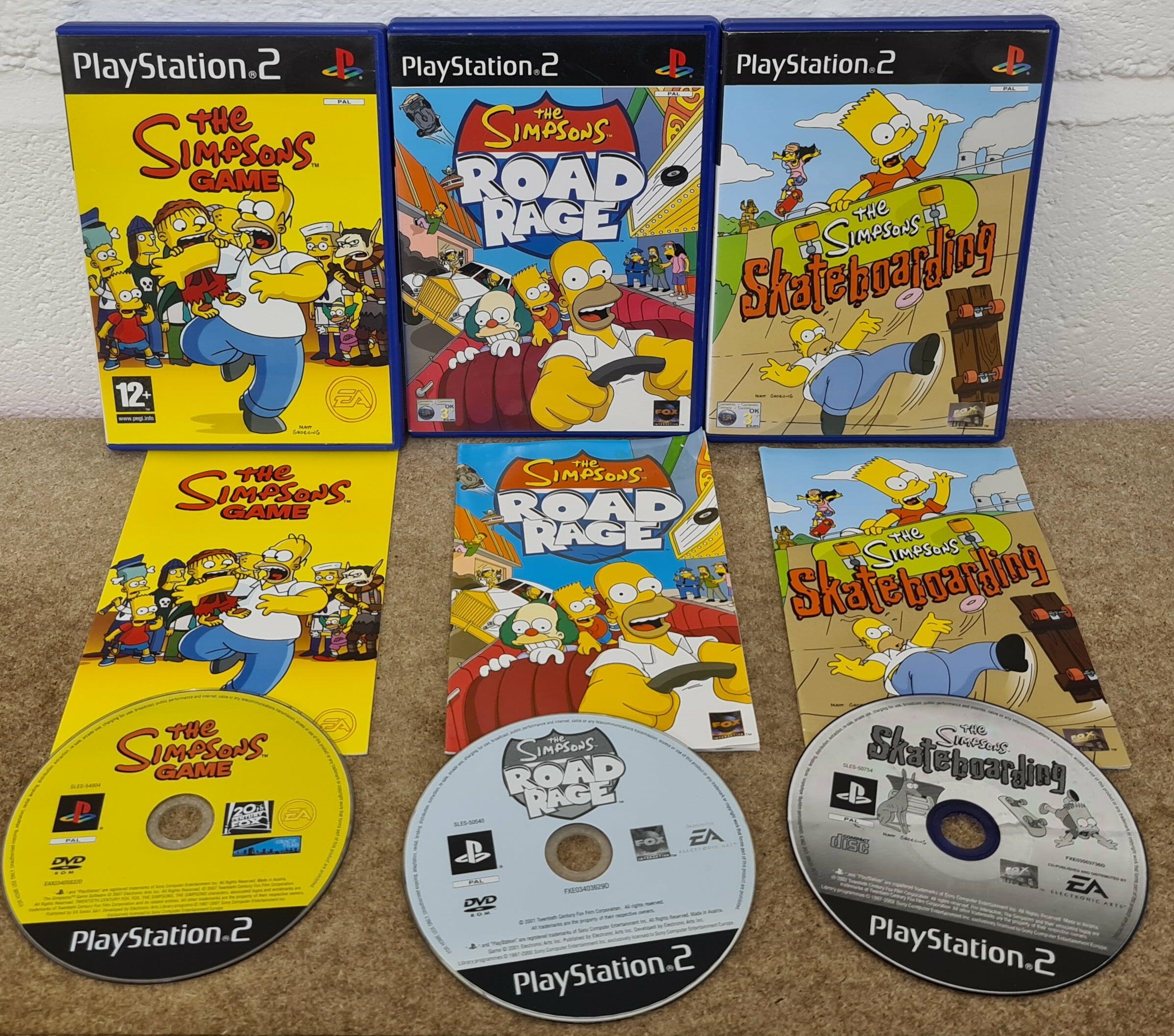 The Simpsons Game, Skateboarding & Road Rage Sony Playstation 2 (PS2 ...