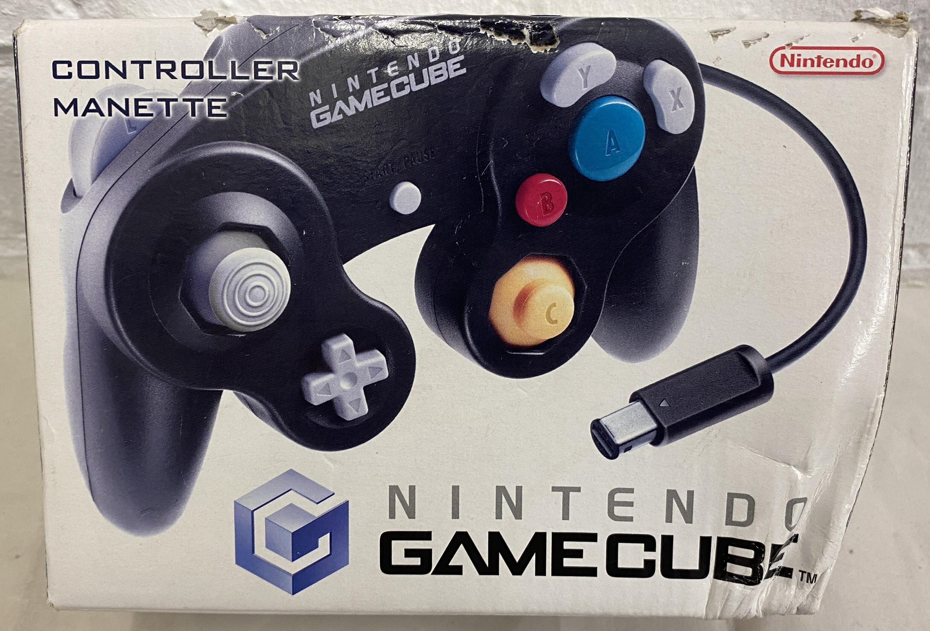 Boxed official black Nintendo GameCube controller