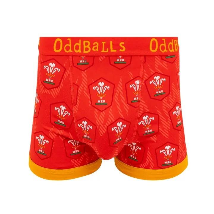 OddBalls WRU Boxer Shorts | 2XL & 3XL | Official Welsh Rugby Boxers