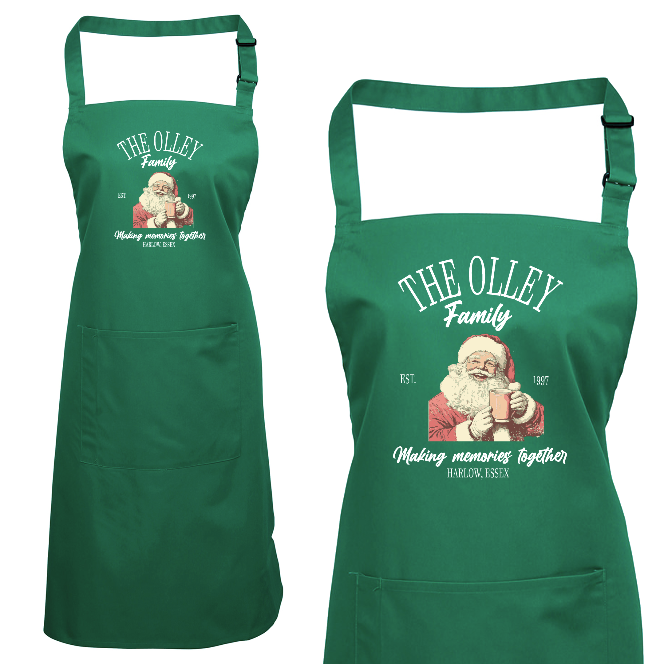 Personalised Santa Claus Christmas Apron - Adult
