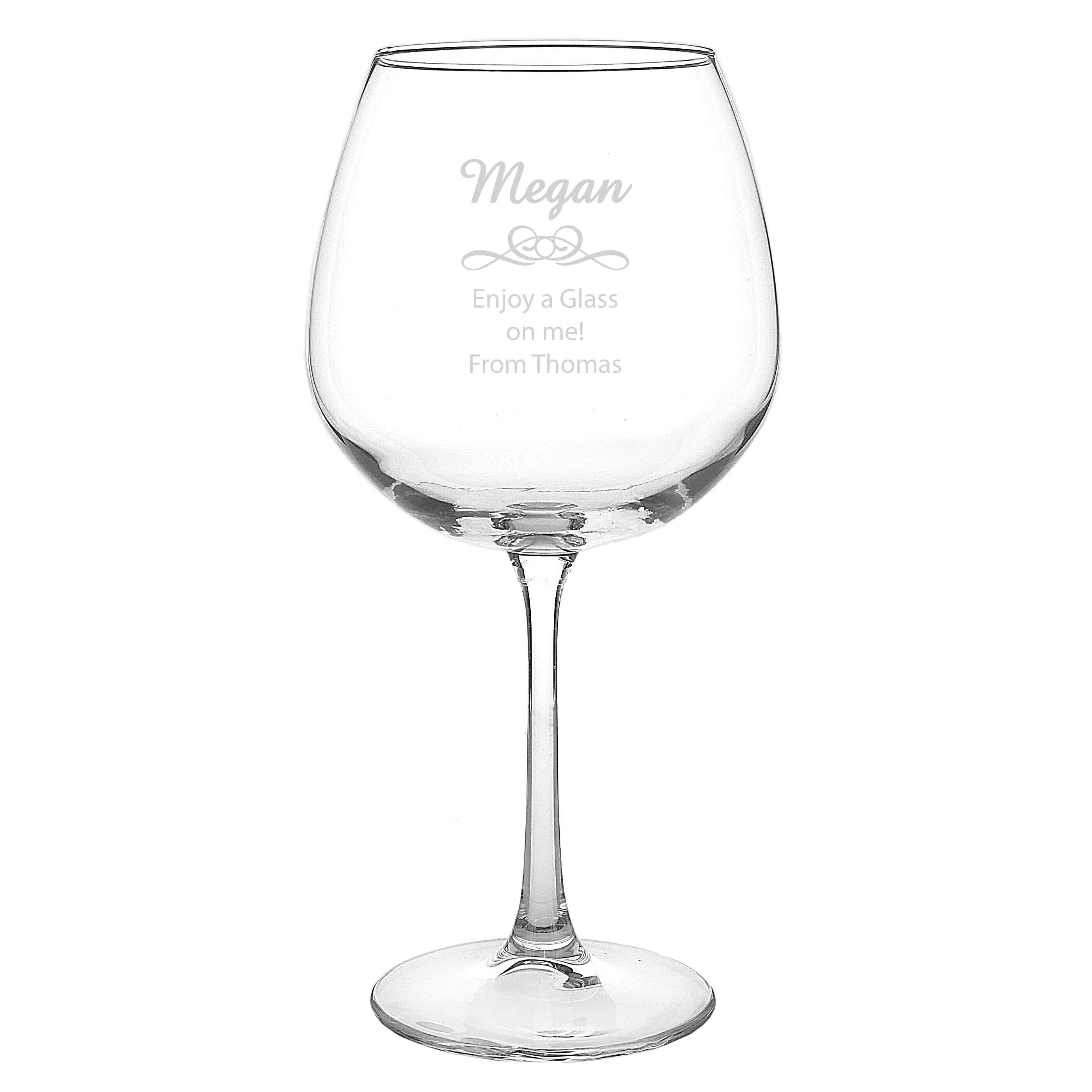 Personalised Giant Wine Glass - Holds a Full Bottle