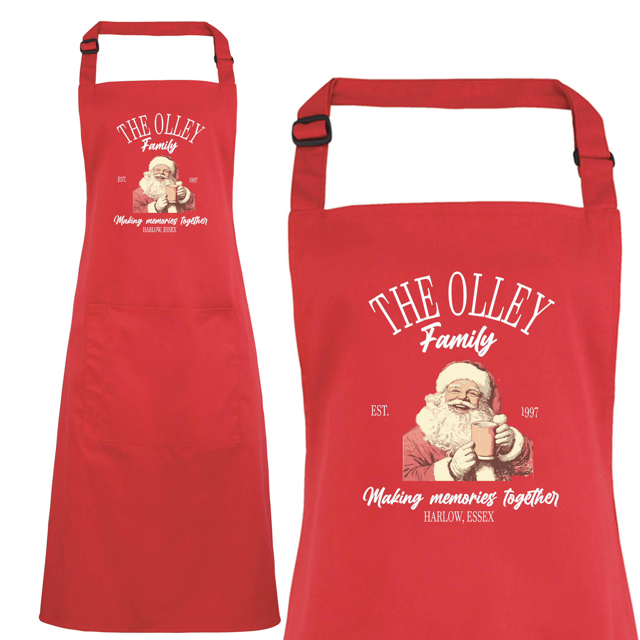 Personalised Santa Claus Christmas Apron - Adult