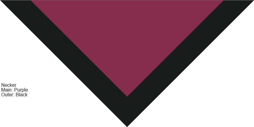 K38: Single Bordered Scarf - Purple, Black 1" 20L (100% Cotton)